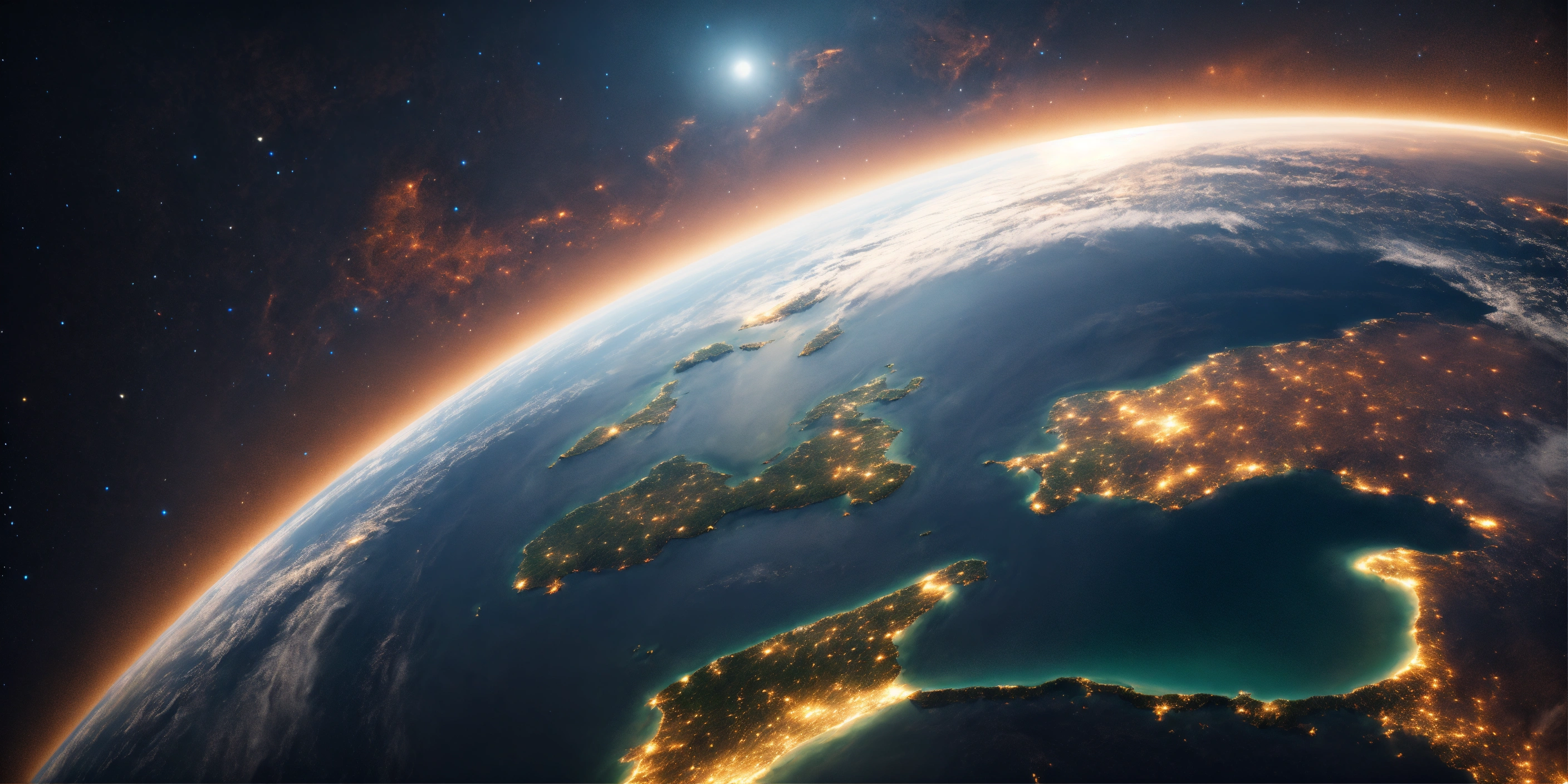 Lexica - Illustrate a view of the Earth from outer space ...