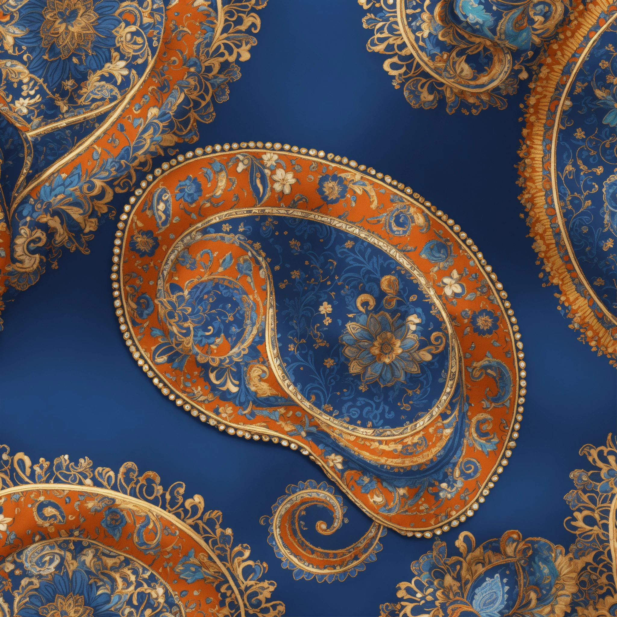 Lexica - Sapphire, paisley design, seamless pattern