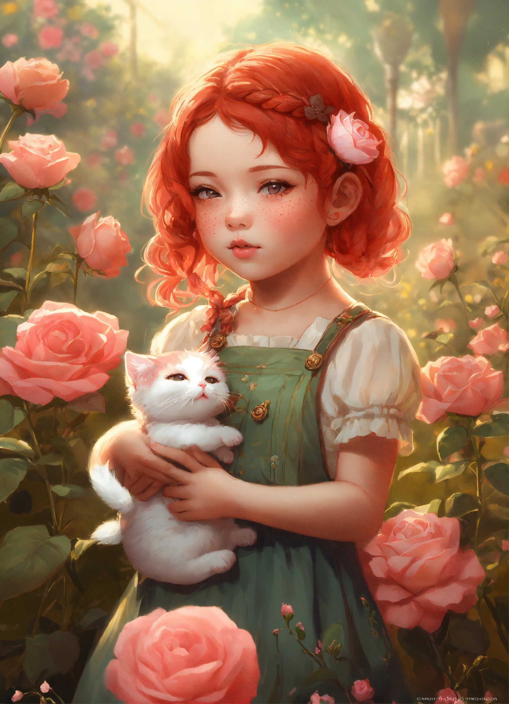 Lexica - Full body of a sweetness Baby chibi Girl freckled,two braids ...