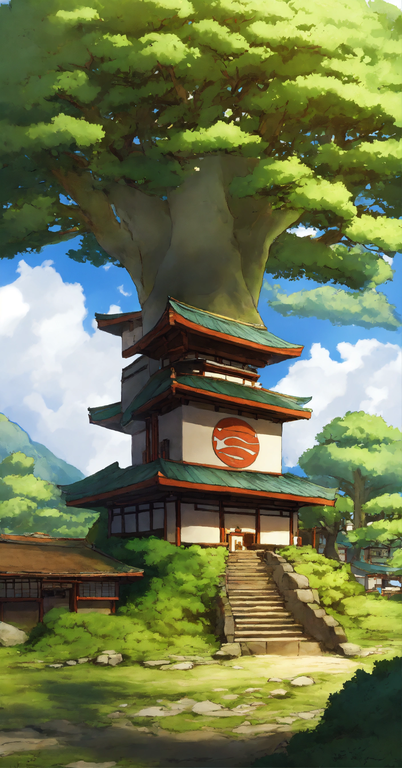 Lexica - Konoha is a village with the Hokage monument and Hokage tree