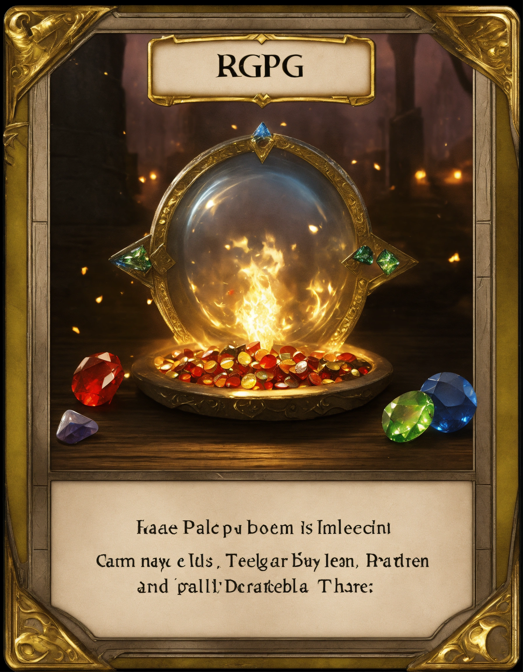 Lexica - RPG card template, fantasy, magic, jewels, gems, gold, gothic ...
