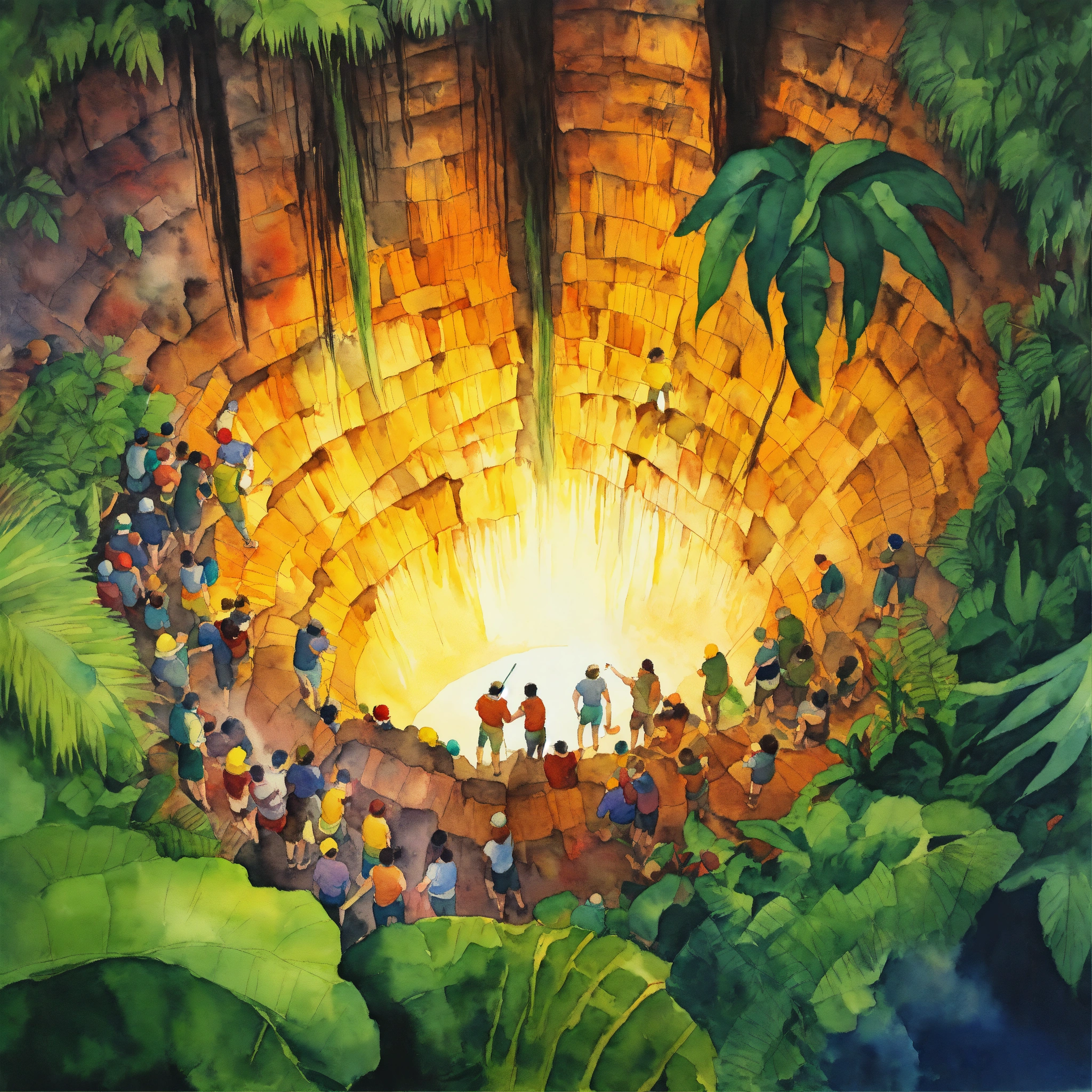 Lexica - Watercolor painting, vivid colors, bright colors, rainforest ...