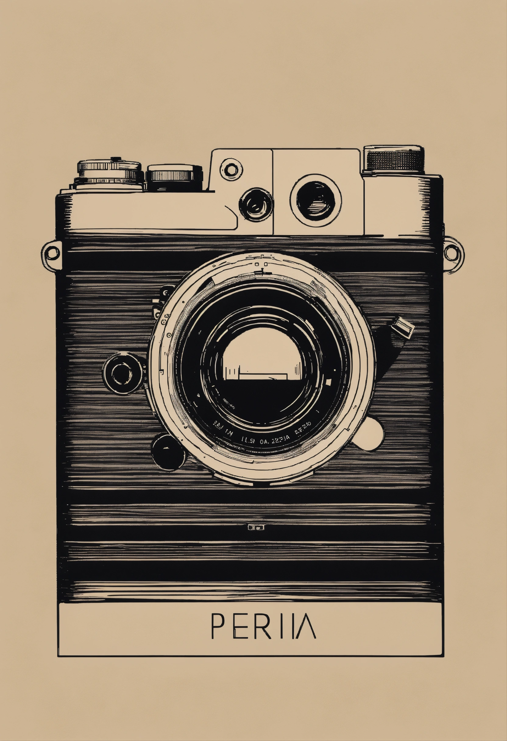 Lexica - A minimalistic etching-illustration of a leica camera ...