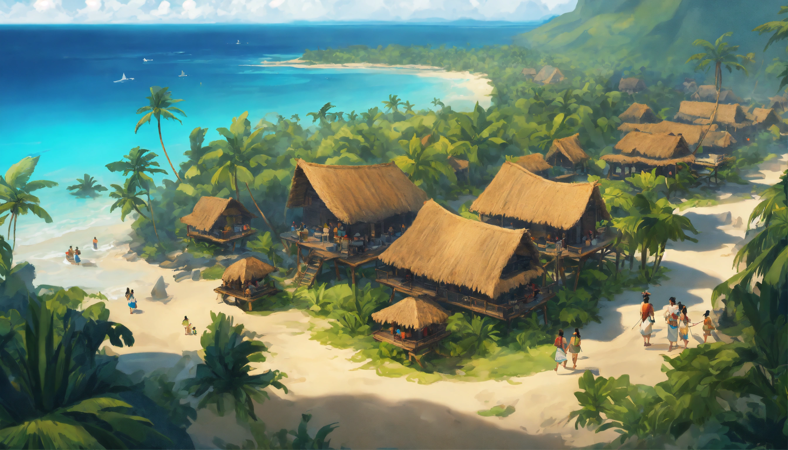 Lexica - Concept art of tropical village, Polynesian, fantasy, moana ...