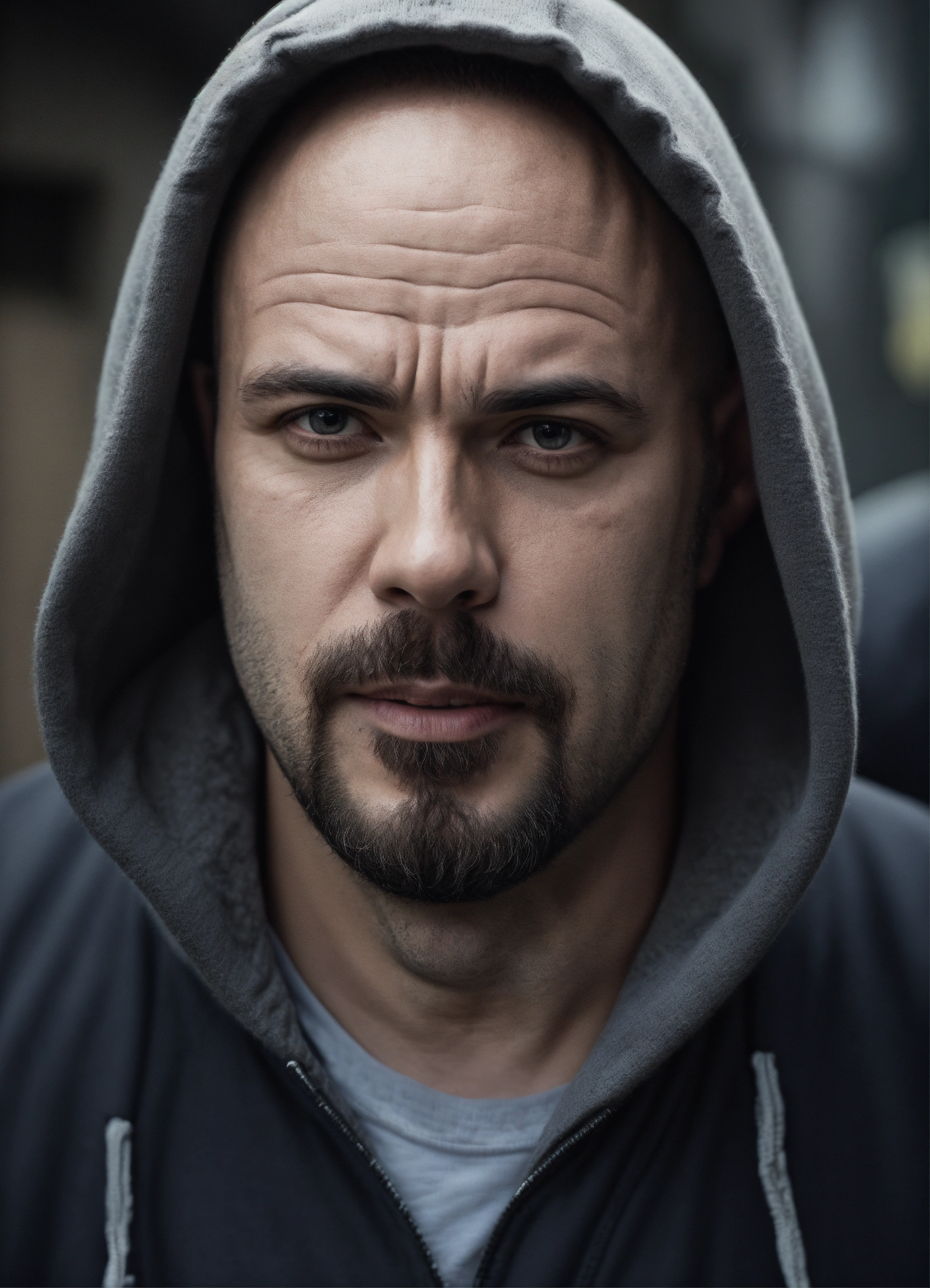 Lexica - A HUGE BALD MAN WITH A GOATEE, EXTENDED PROTRUDING BROW ...