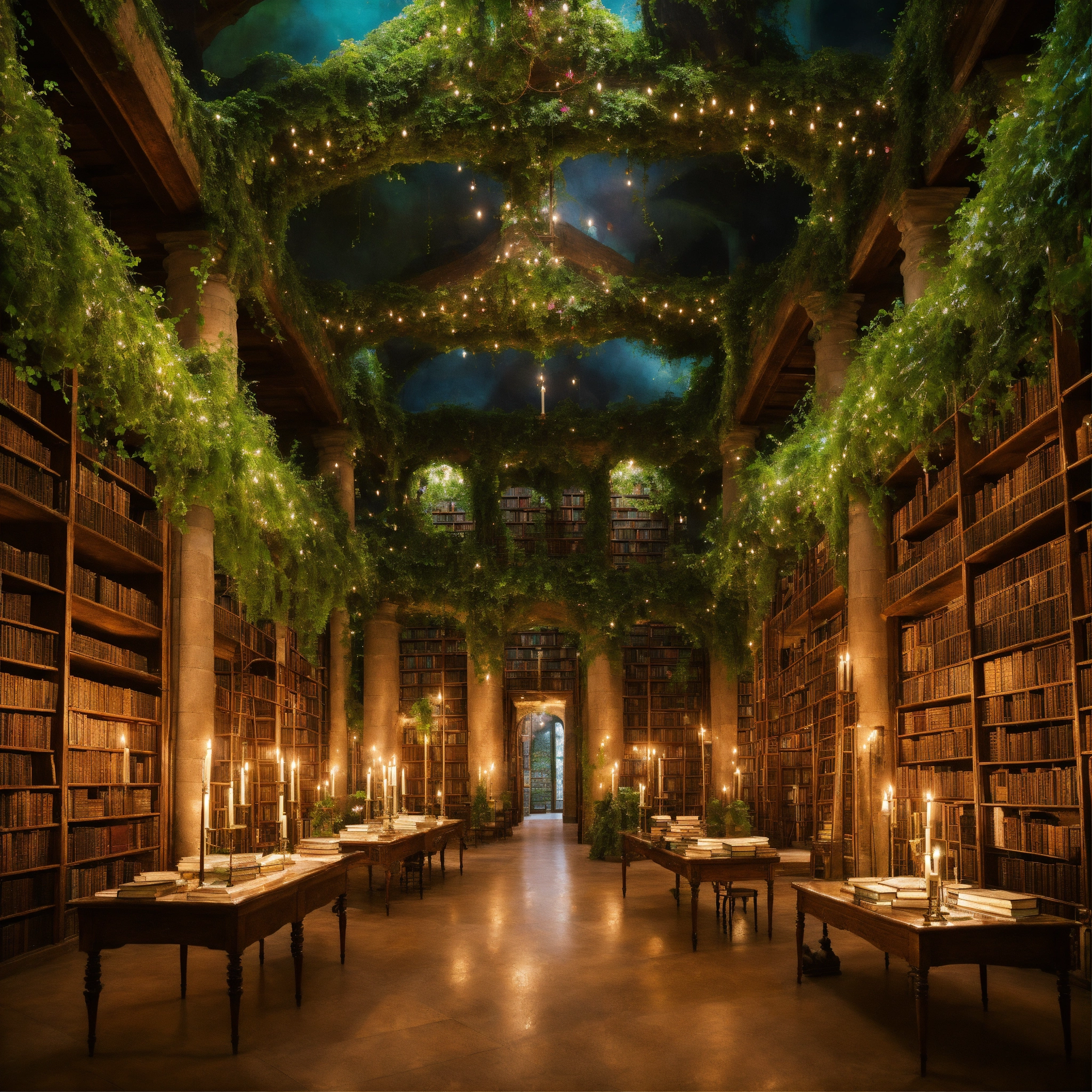 Lexica - The Enchanted Library Describe a vast library that seems to ...