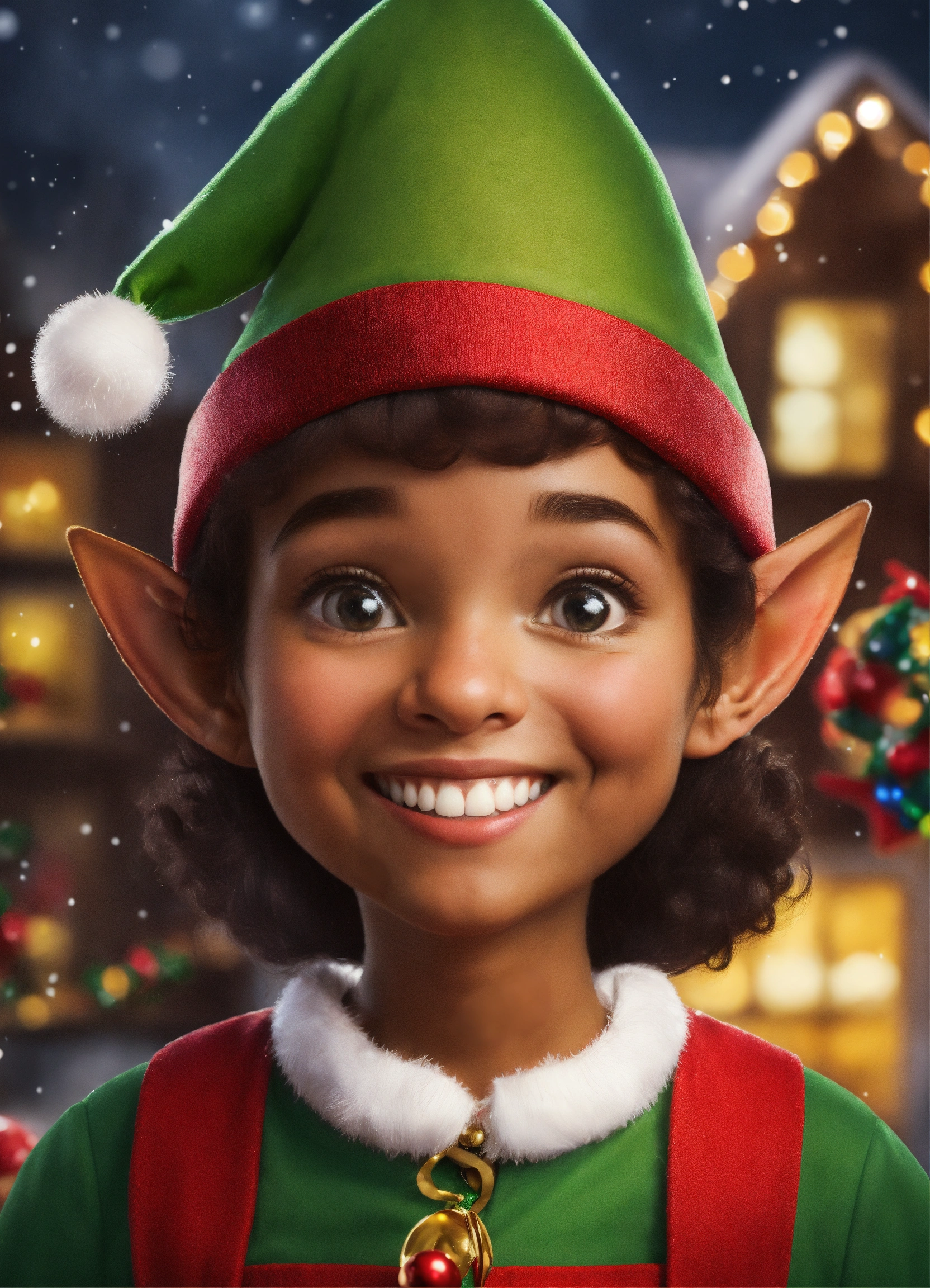 Lexica - Christmas elf face portrait, cute, happy, smiling, christmass ...