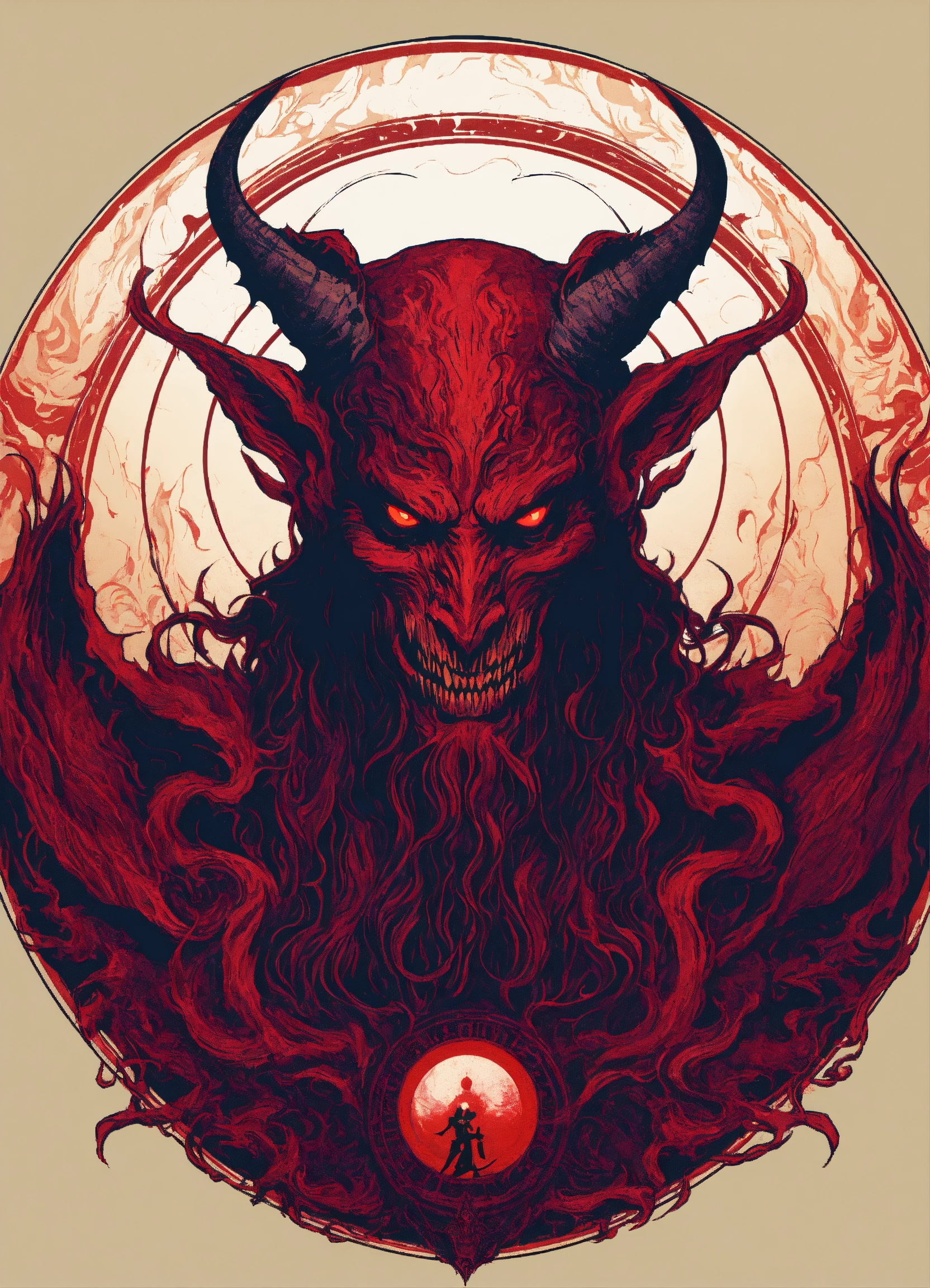 Lexica - EVIL SCARY OMINOUS Incubus in a circle, tshirt design, retro ...
