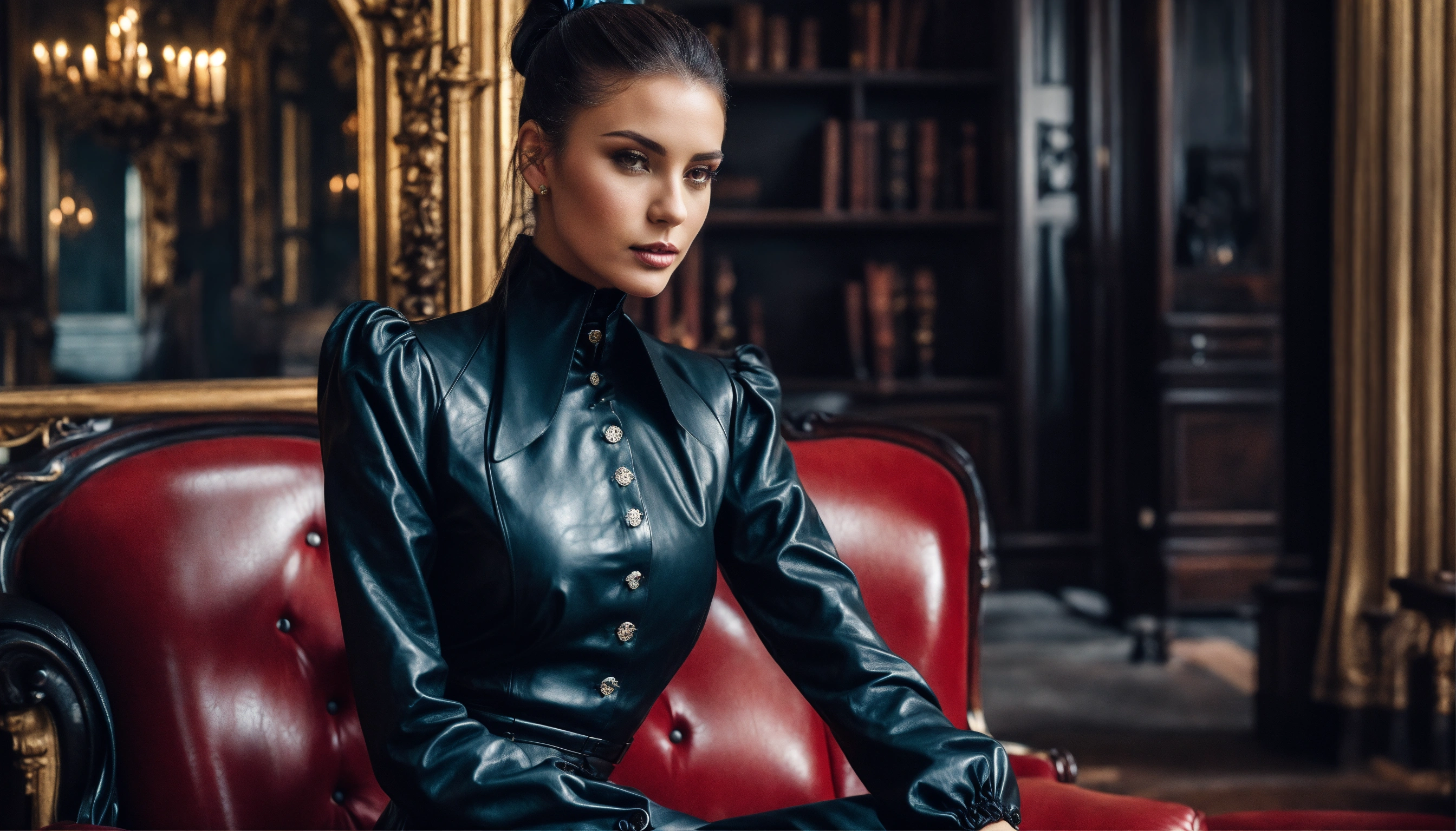 Lexica - Stunning european mistress woman fashion model sitting ...