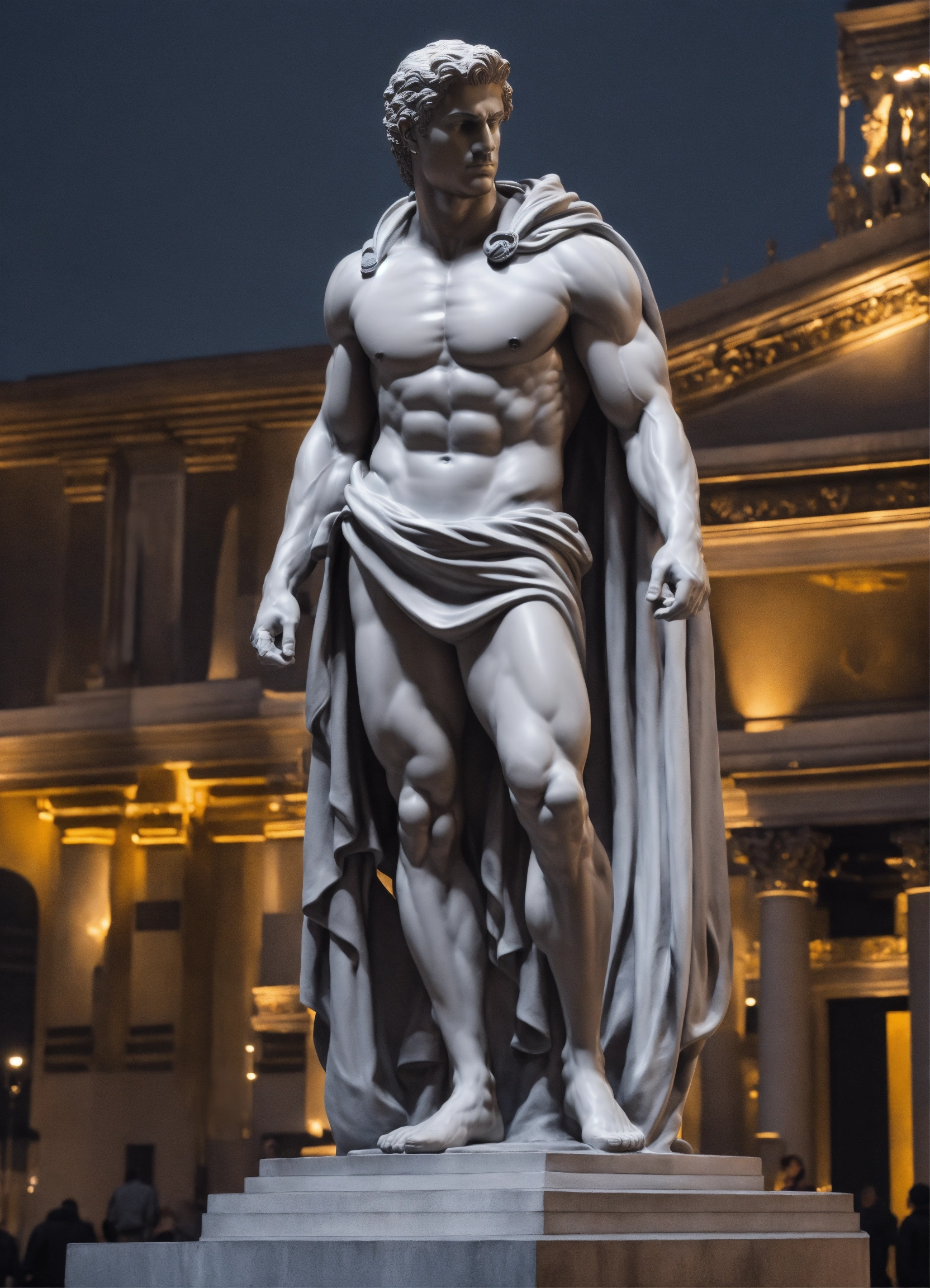 Lexica - A Statue from a muscular Greek god Statue with a wavey middel ...