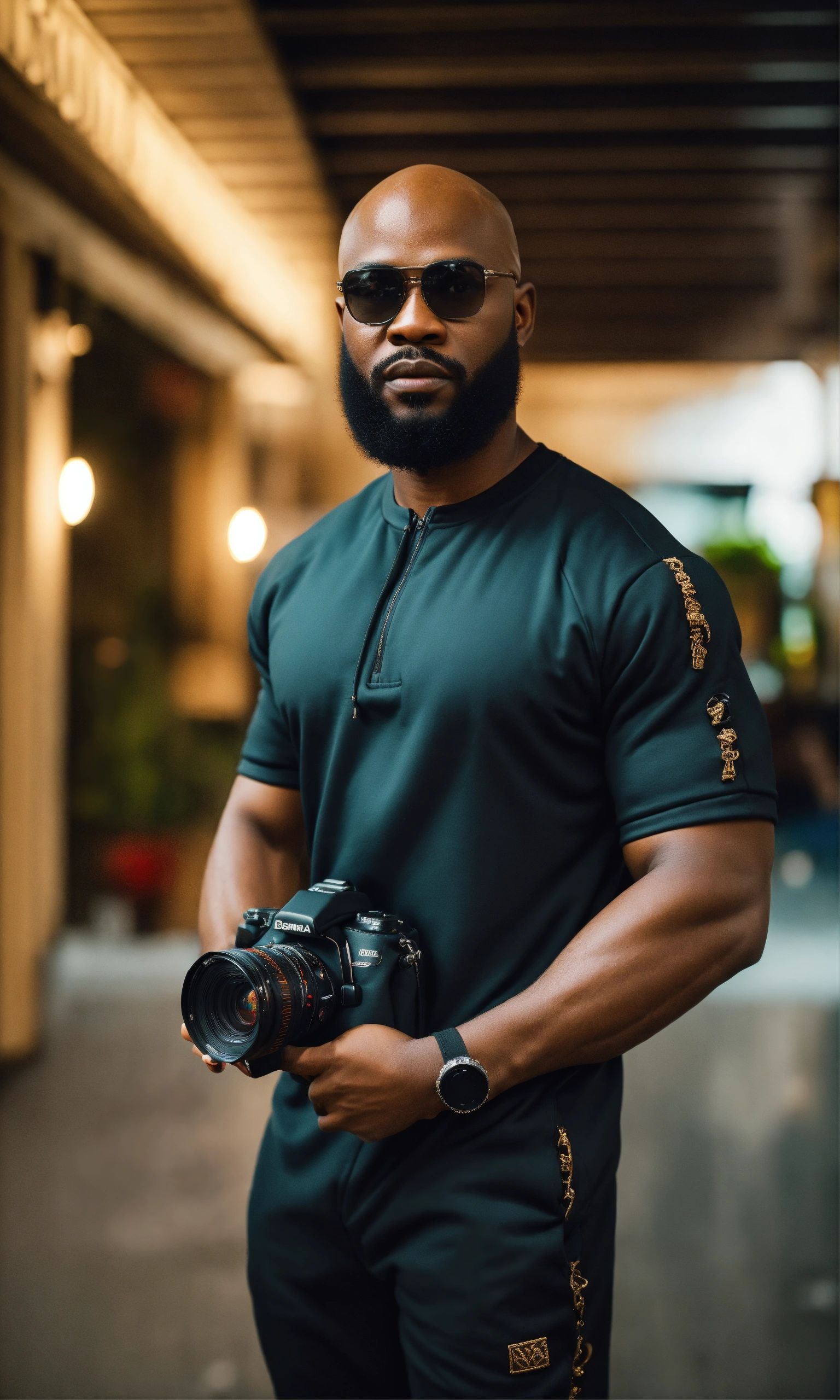 Lexica - Bald held Igbo Nigerian handsome man with beard wearing a ...