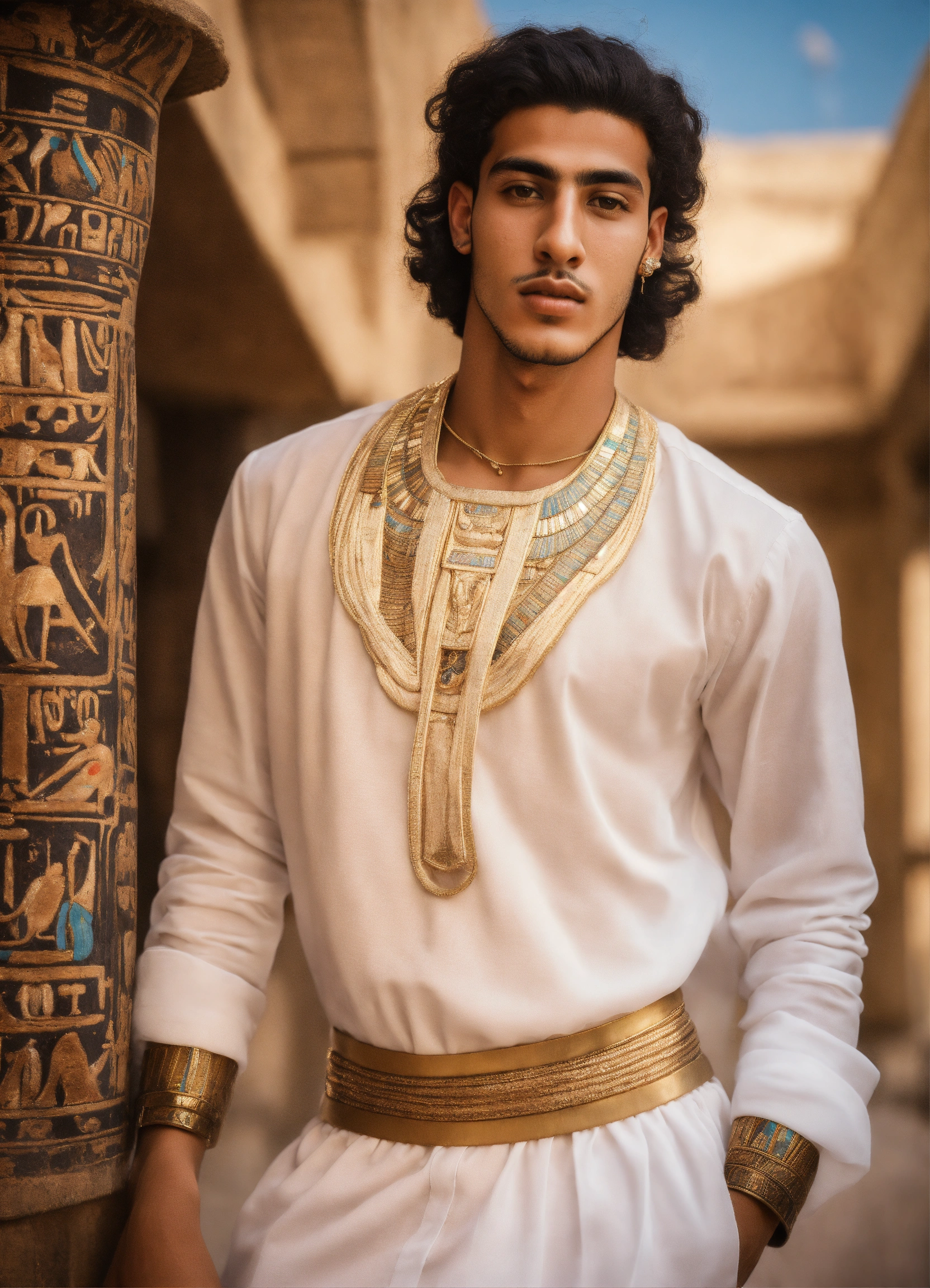 Lexica - Handsome 20-year-old Egyptian male with long neat loc’s. Smooth skin. Full lips ...