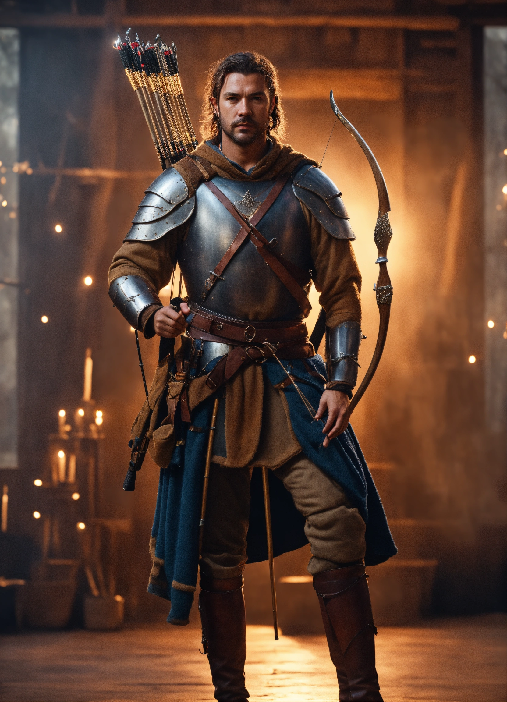 Lexica - A realistic full body portrait of a medieval Archer, neutral ...