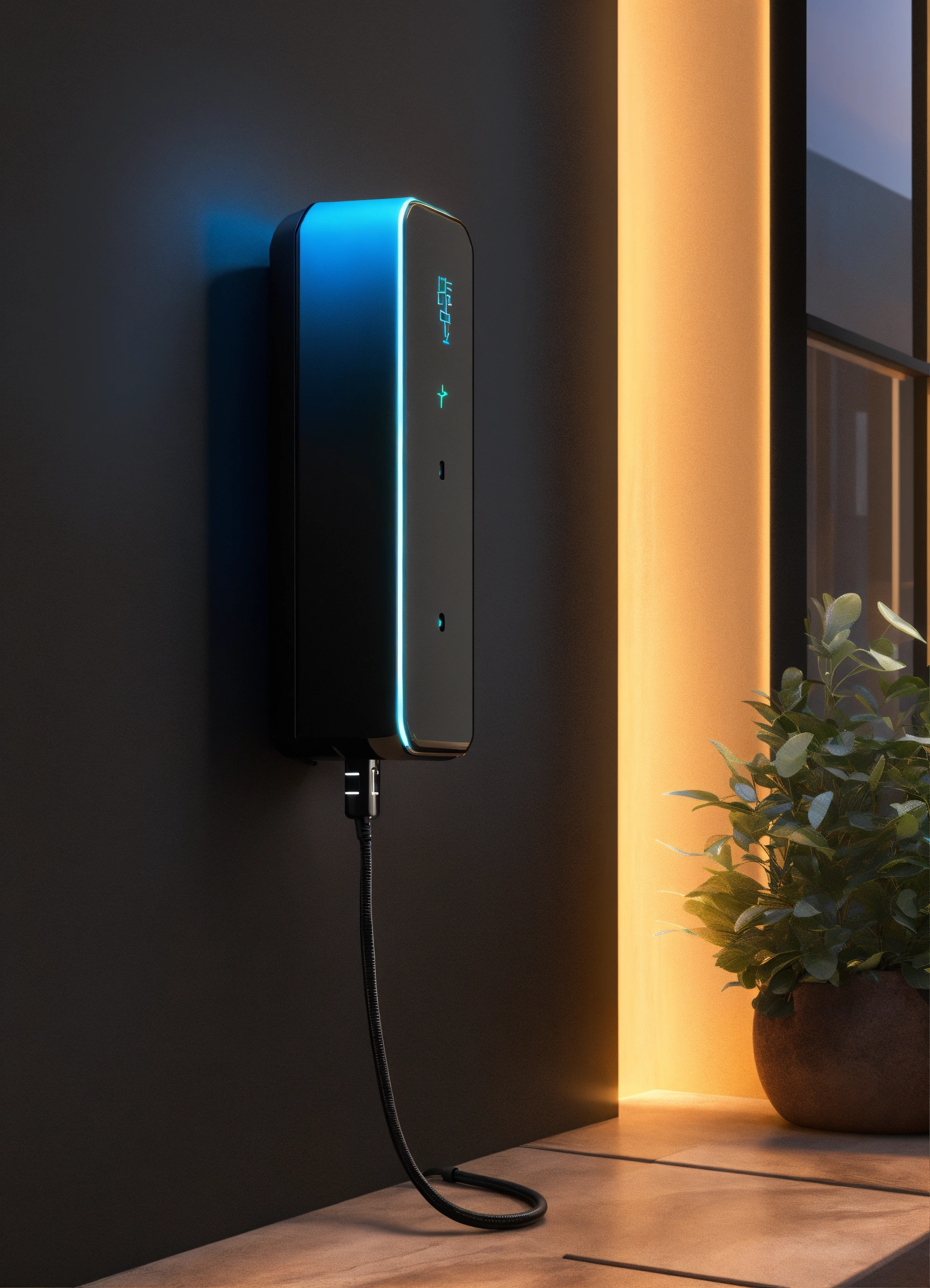 Lexica - Small sleek black Wall mounted portable luxurious 11kW EV home ...