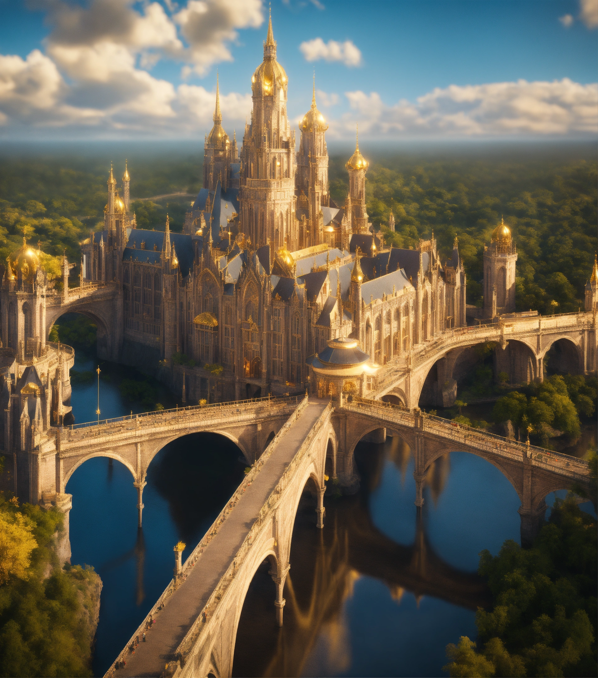 Lexica - Fantasy city with a colossal academy on a bridge in gothic ...
