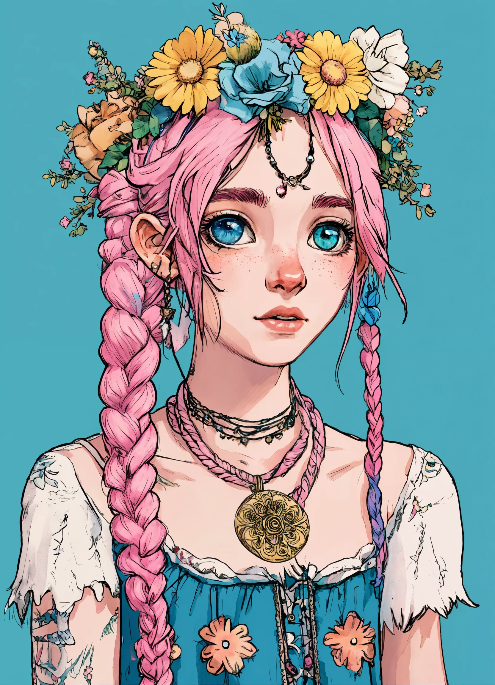 Lexica - In RPG character drawing style. Young human woman with clearly ...