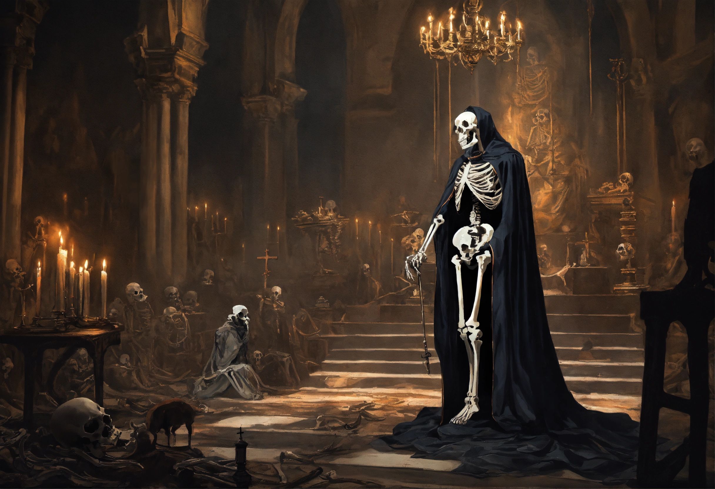 Lexica - Theme A human skeleton devours the soul from its follower ...