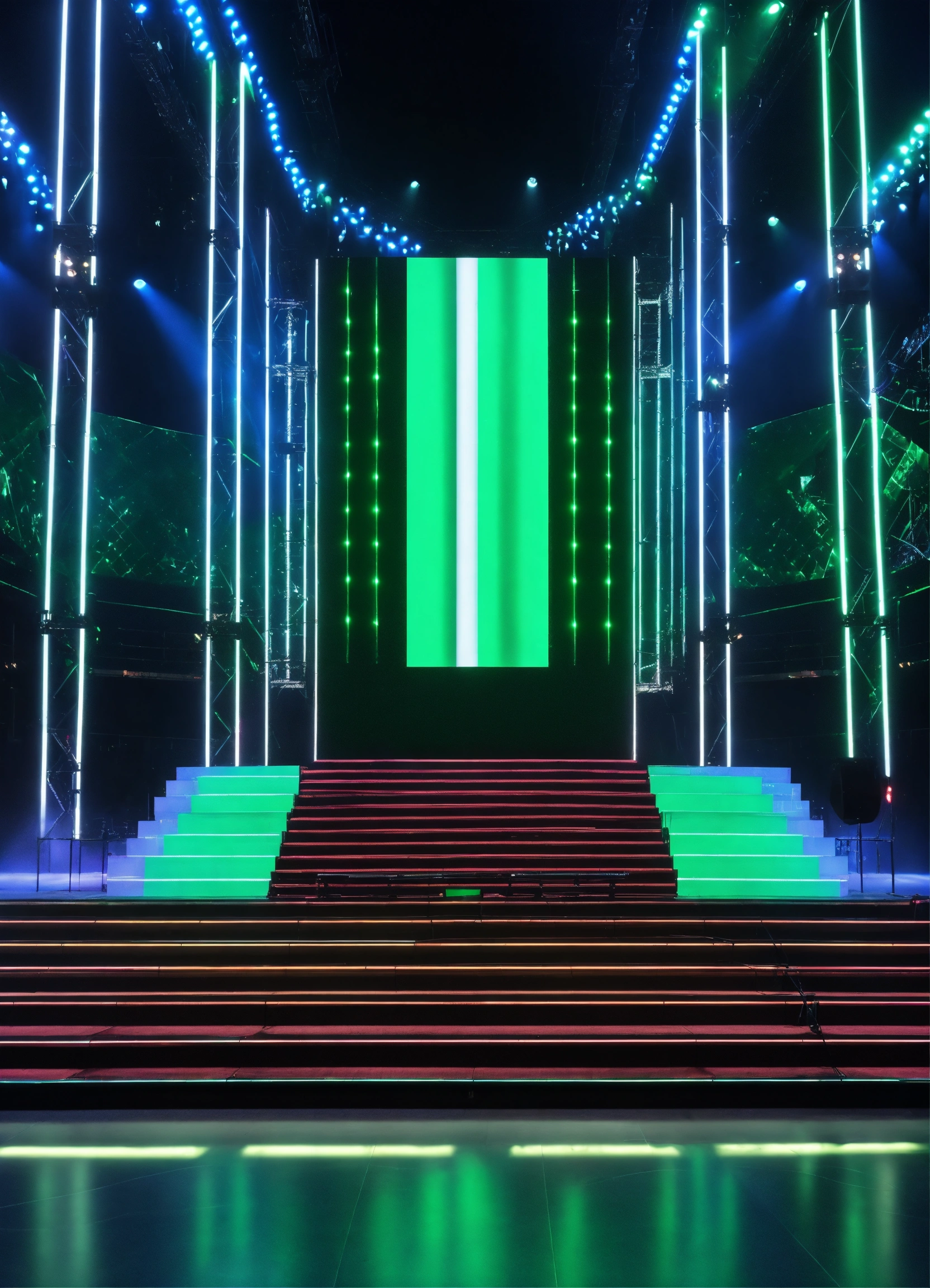 Lexica - Design a big stage with LED screen main screen with 2 side ...