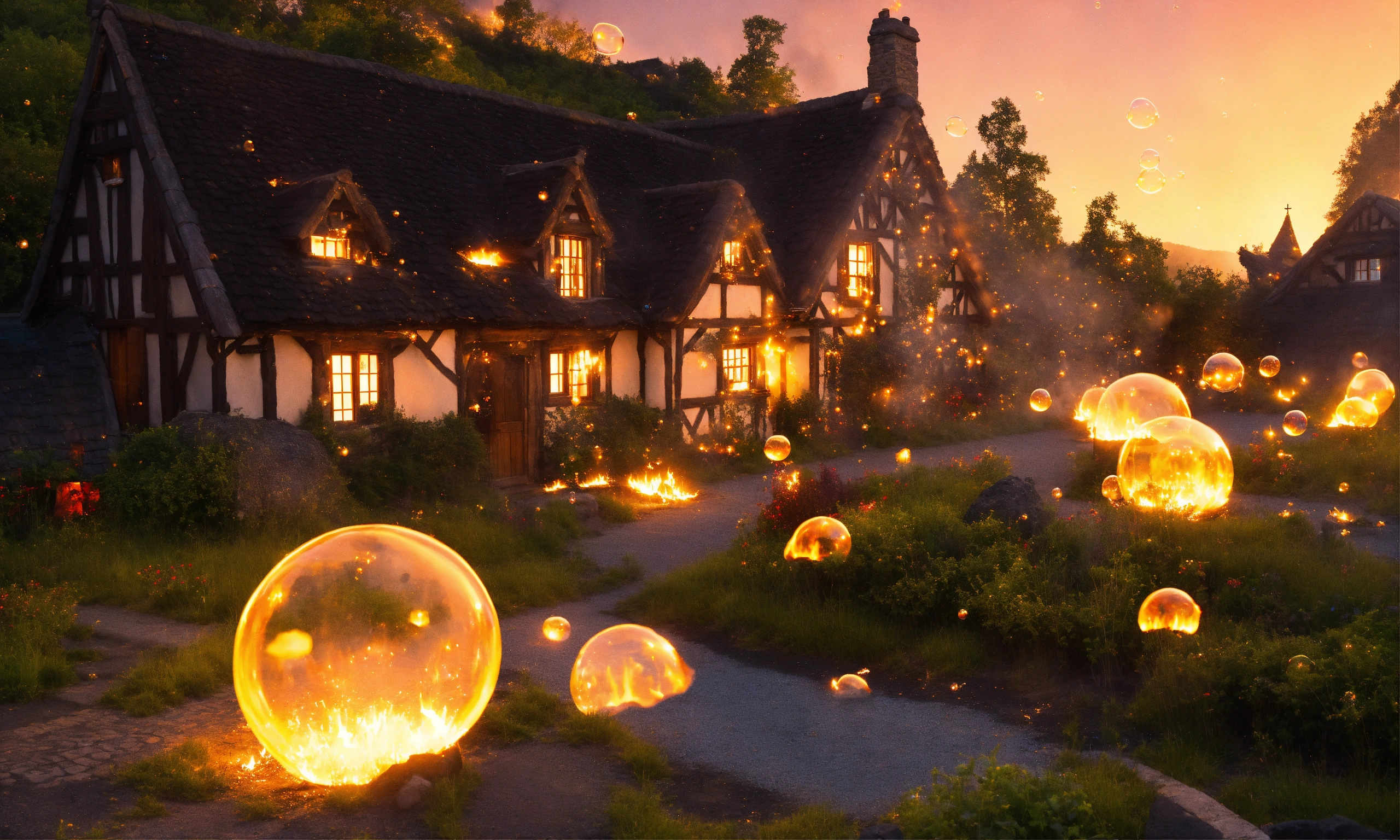 Lexica - Bubbles made from molten glass, lava bubbles, burning bubbles ...