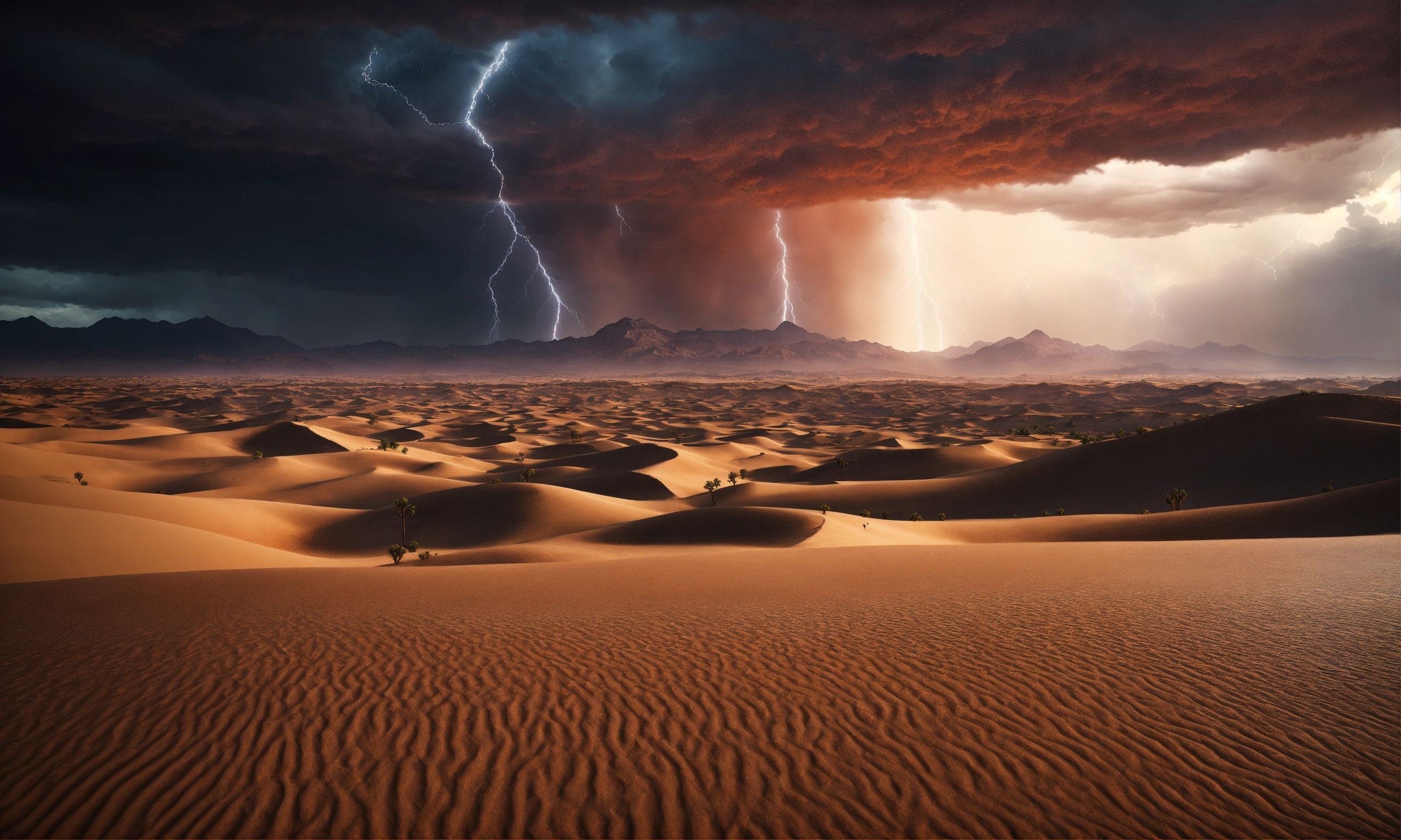 Lexica - UNREAL ENGINE 16K FULL DETAIL dark clouds thunder storm in the ...