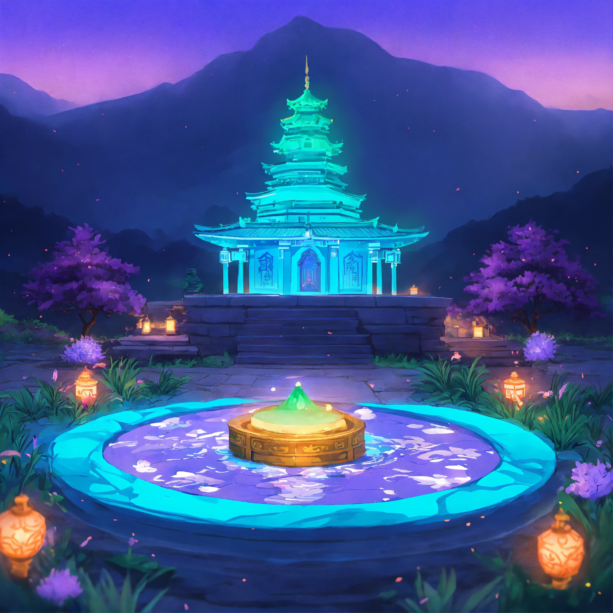 Lexica - A shrine worshipping green fire. Shrine placed on the center ...