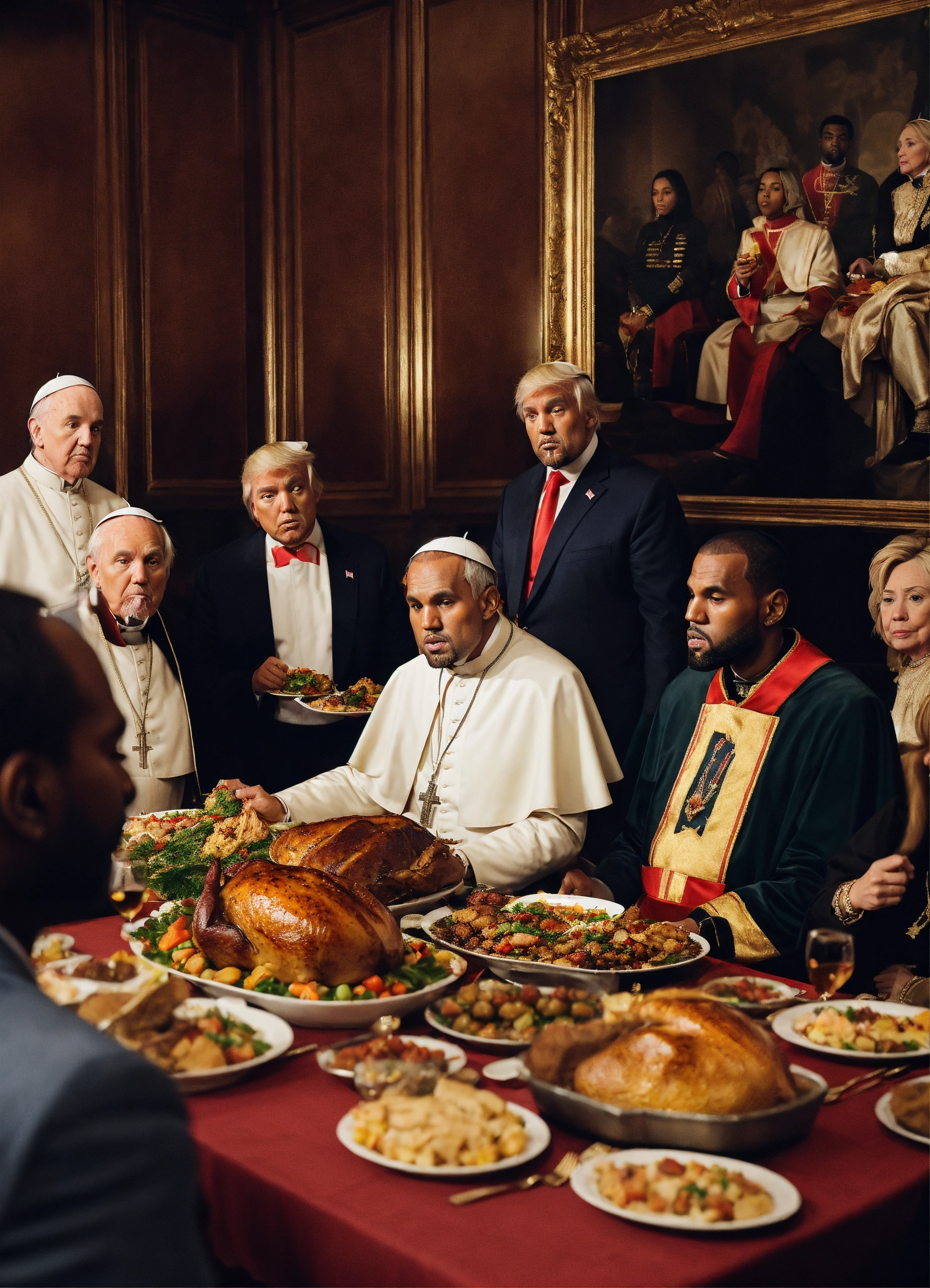 Lexica - Photo realistic shot of lebron james eating thanksgiving ...