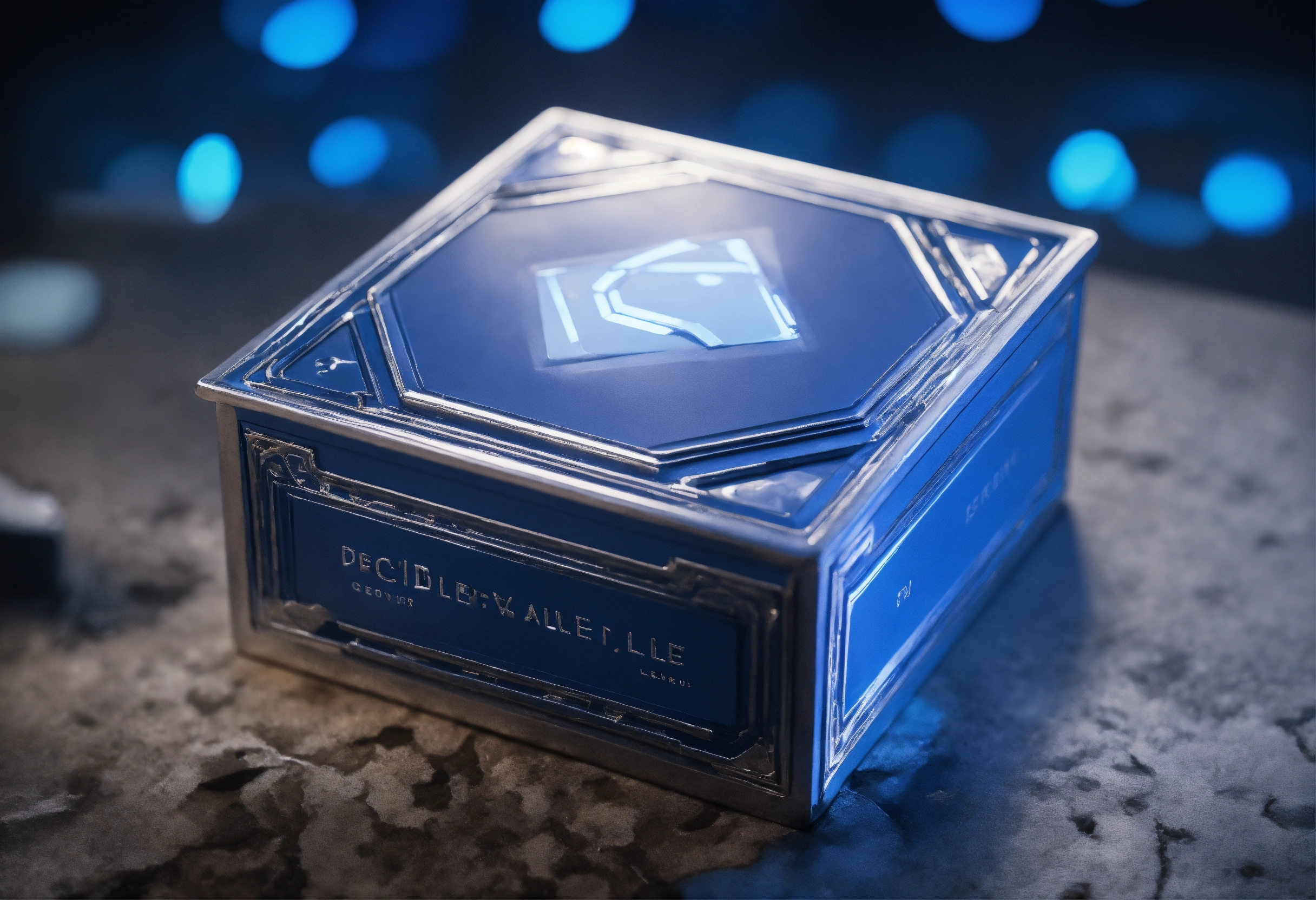 Lexica - Epic blue destop with silver loading screen, unreadebale ...