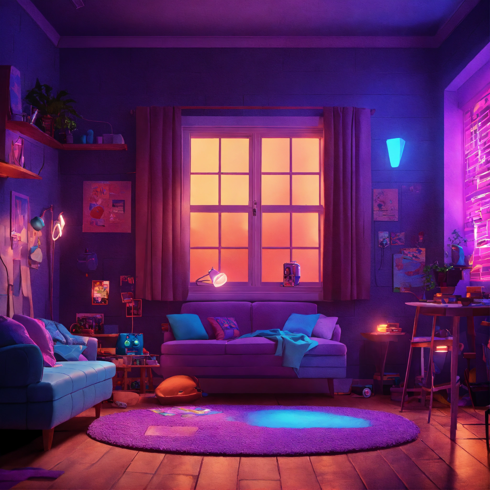 Lexica - CGI! Pixar 80's style home interior. house party. no people ...
