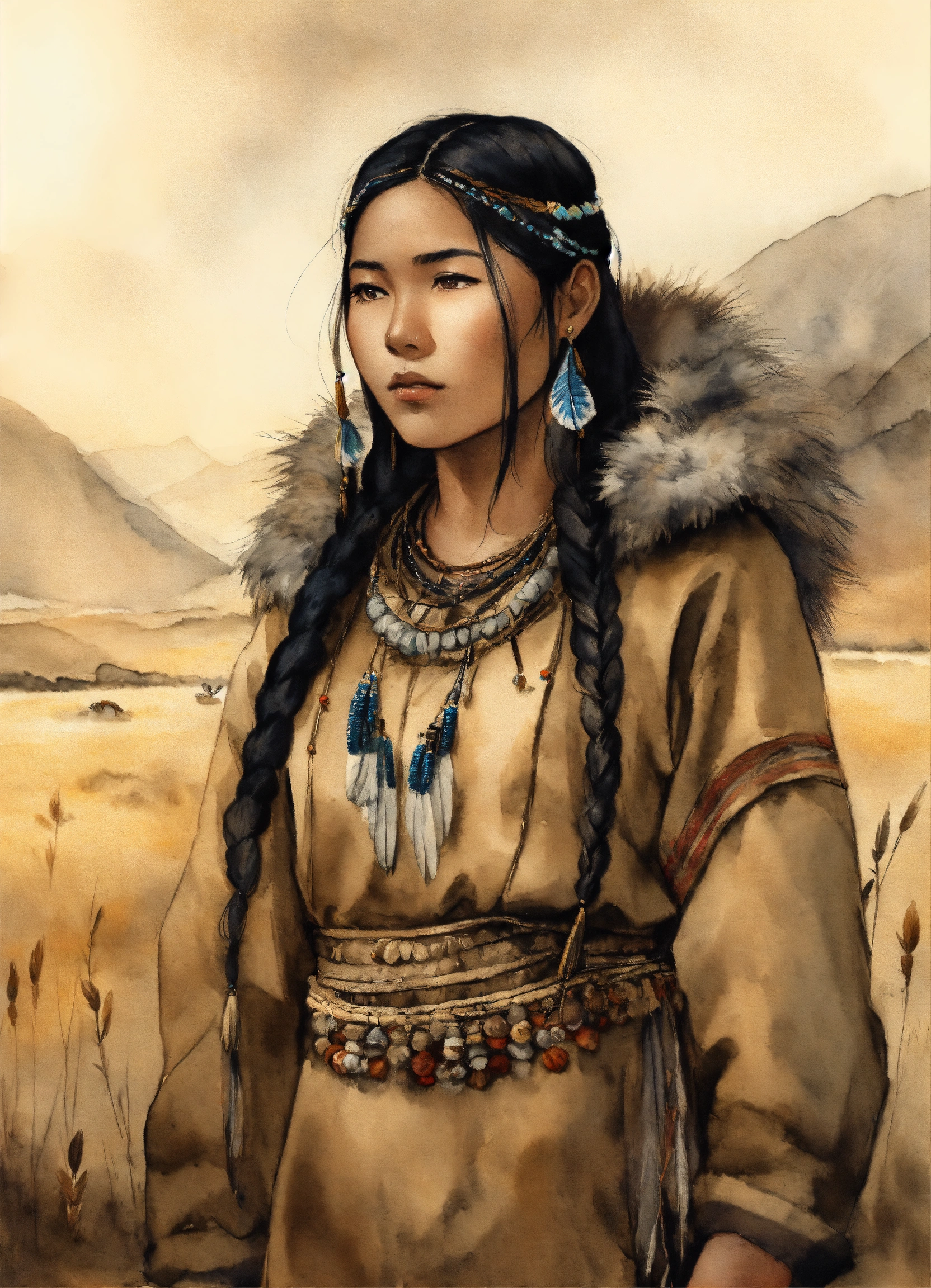 Lexica - Inuit woman, young, 18 years old, beautiful, almond skin tone ...