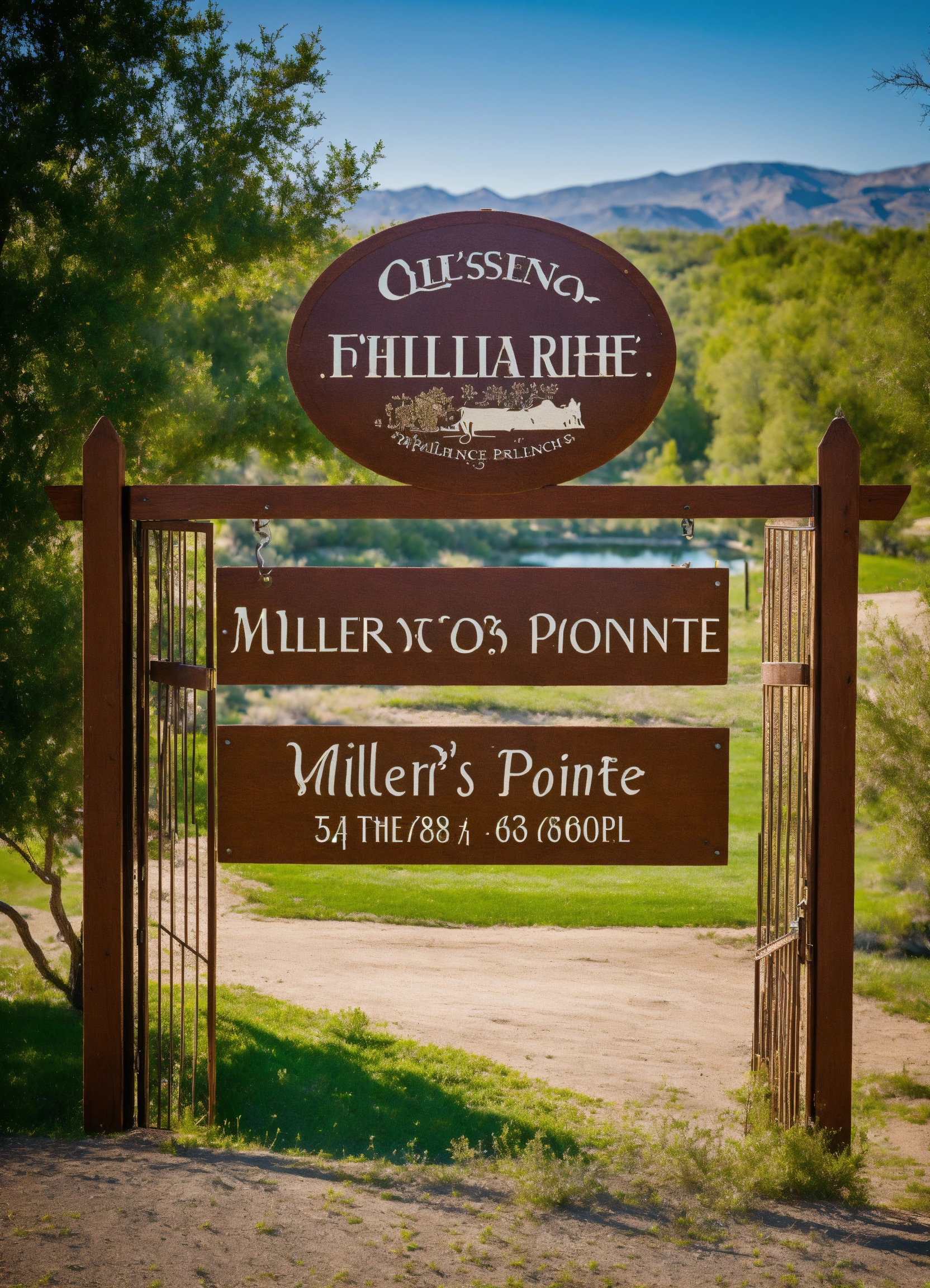 Lexica - A nice ranch sign that says Miller’s Pointe, gated property
