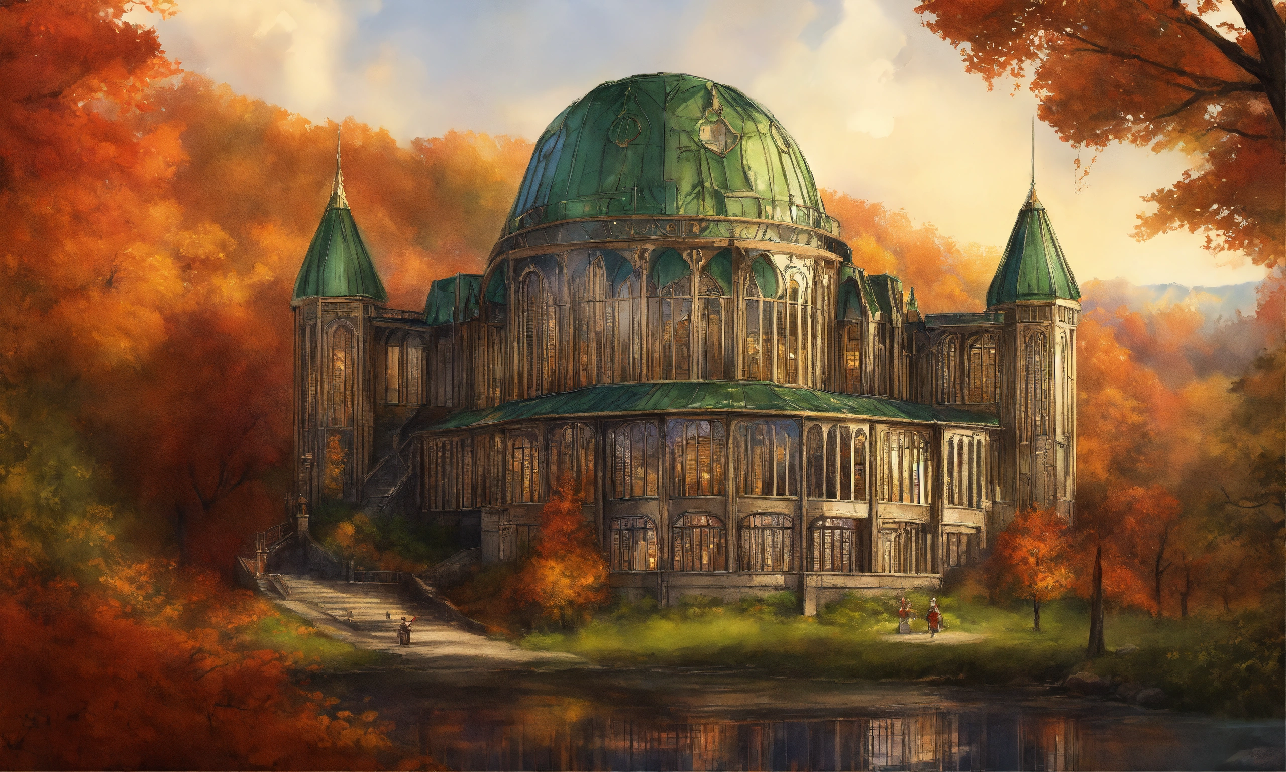 Lexica - Drawing of the full image of a high elf sci fi palace in ...