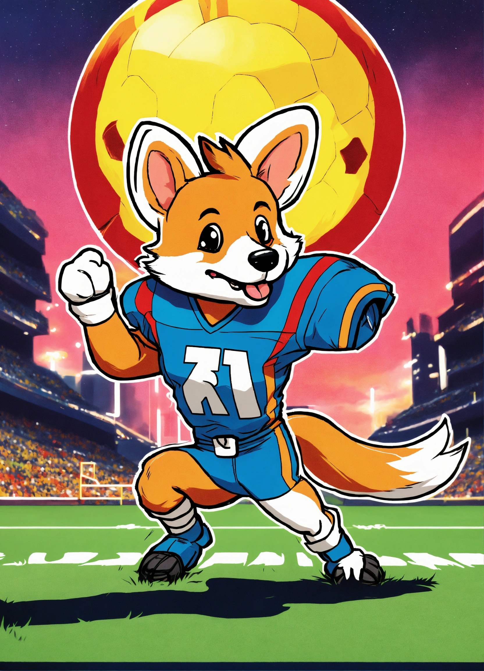 Lexica - 80s anime corgi football comic cover