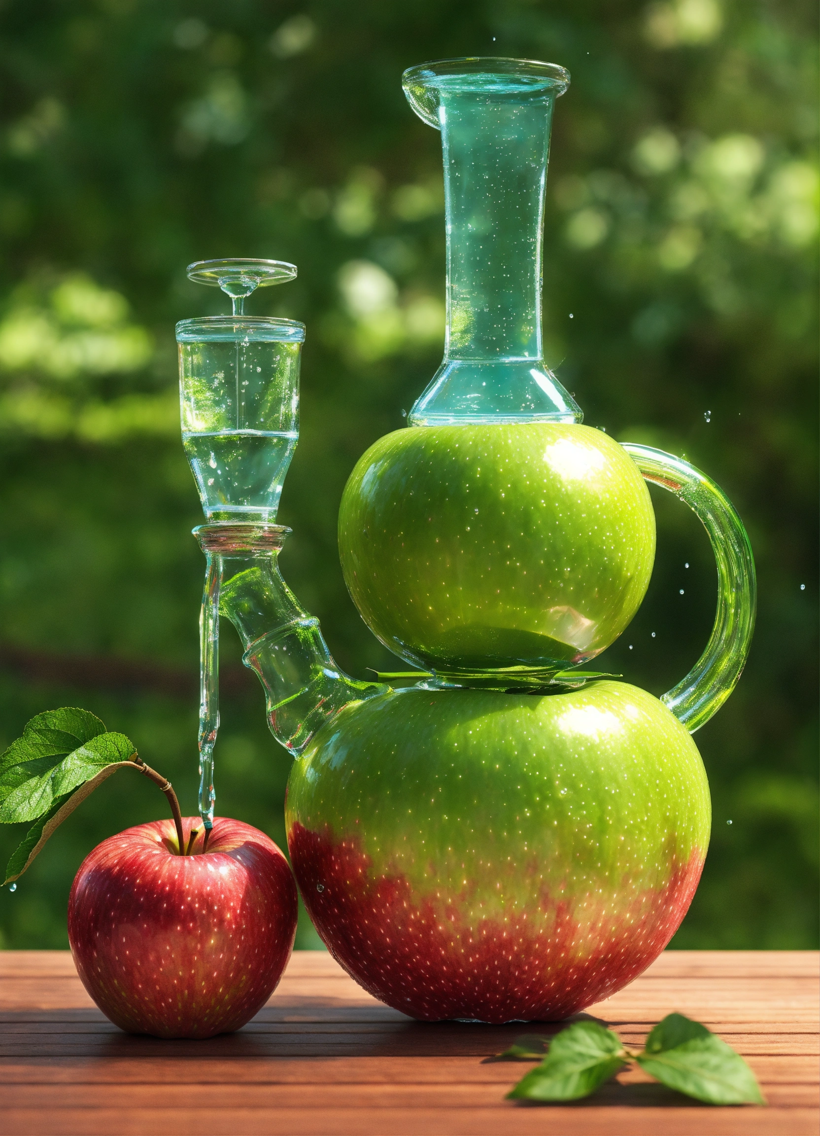 Lexica - Water bong in the shape of an apple, detailed, animated