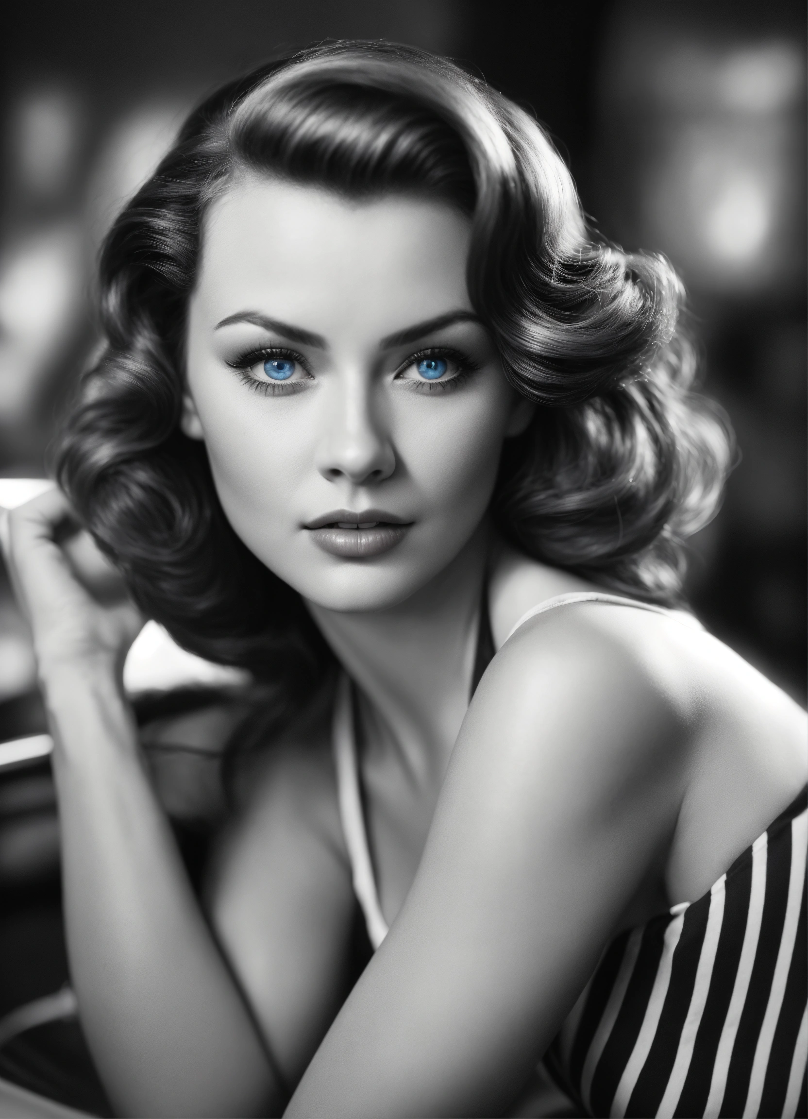 Lexica - Photorealistic, blackandwhite, woman's face, 50s Hollywood ...