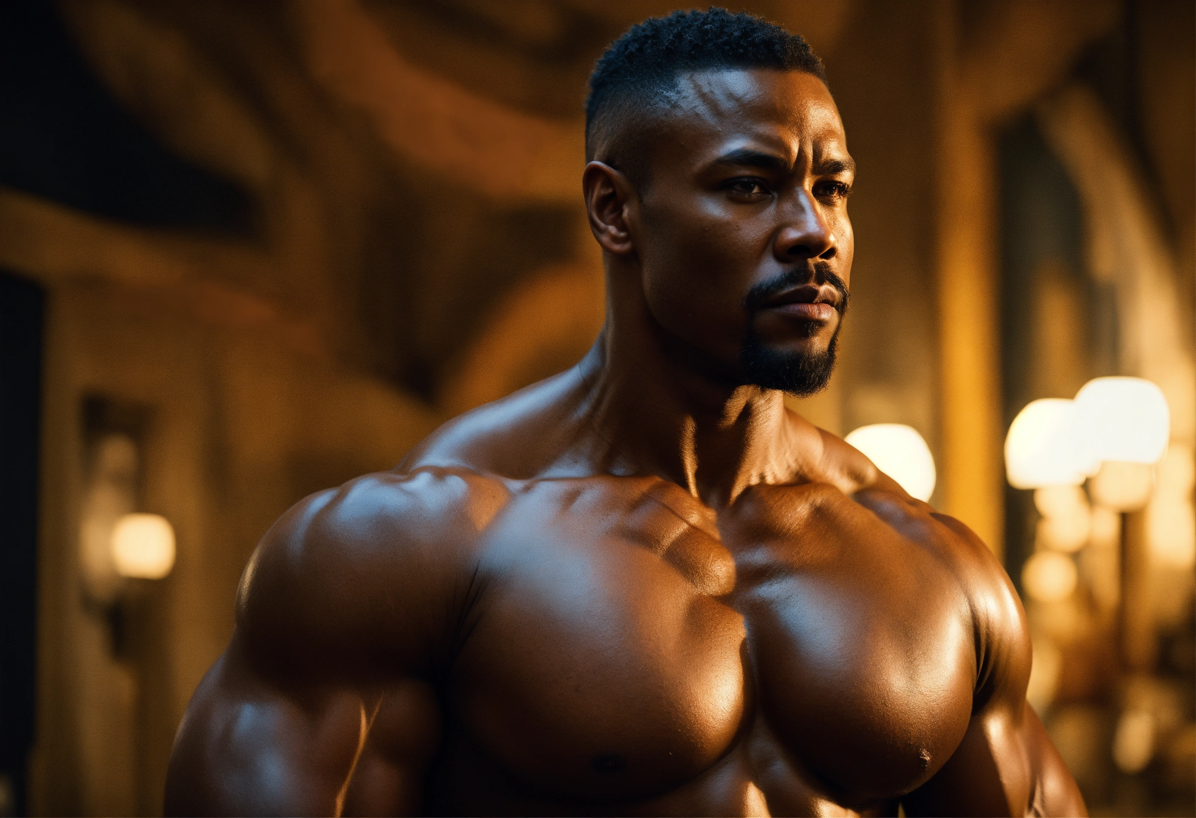 Lexica - Portrait of a stunningly beautiful middle age black warrior in ...