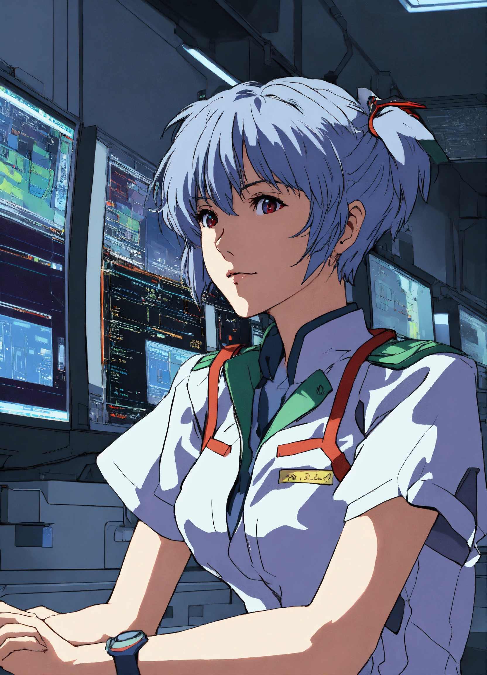 Lexica - Portrait of Rei Ayanami from Neon Genesis Evangelion, inside ...