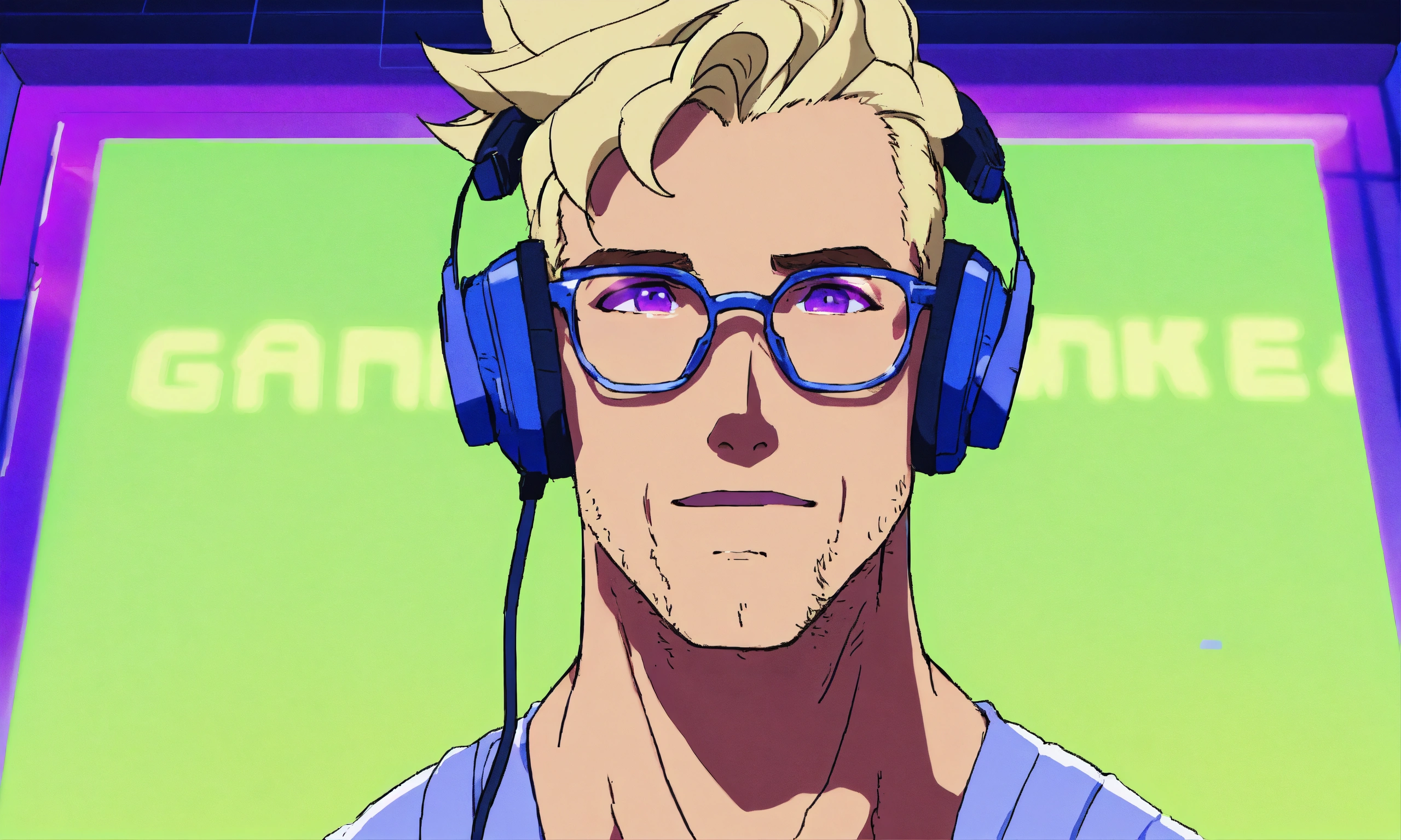 Lexica A Male Gaming Streamer Blonde Hair Clean Shaved Short Wavy