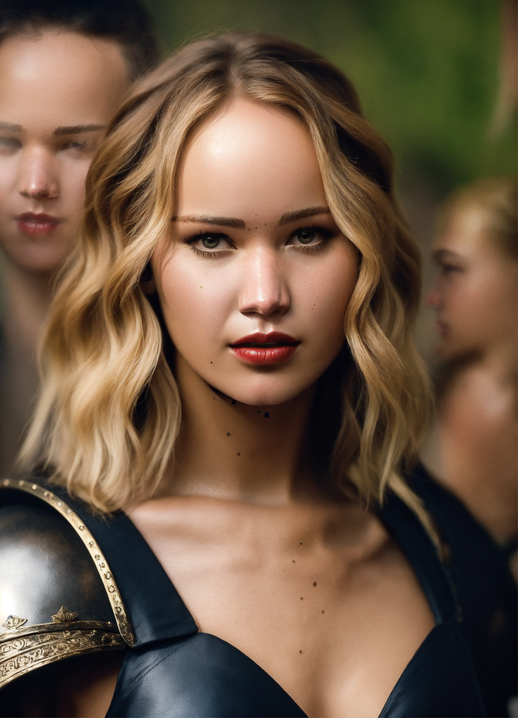 Lexica - Photo quality portrait of Jennifer Lawrence as a warrior ...