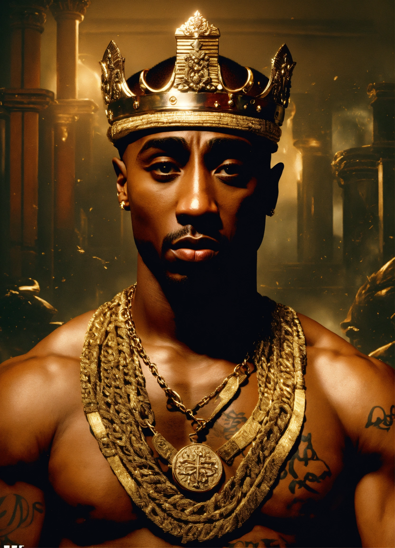 Lexica - Create a book cover for Tupac Shakur as Julius Caesar wearing ...