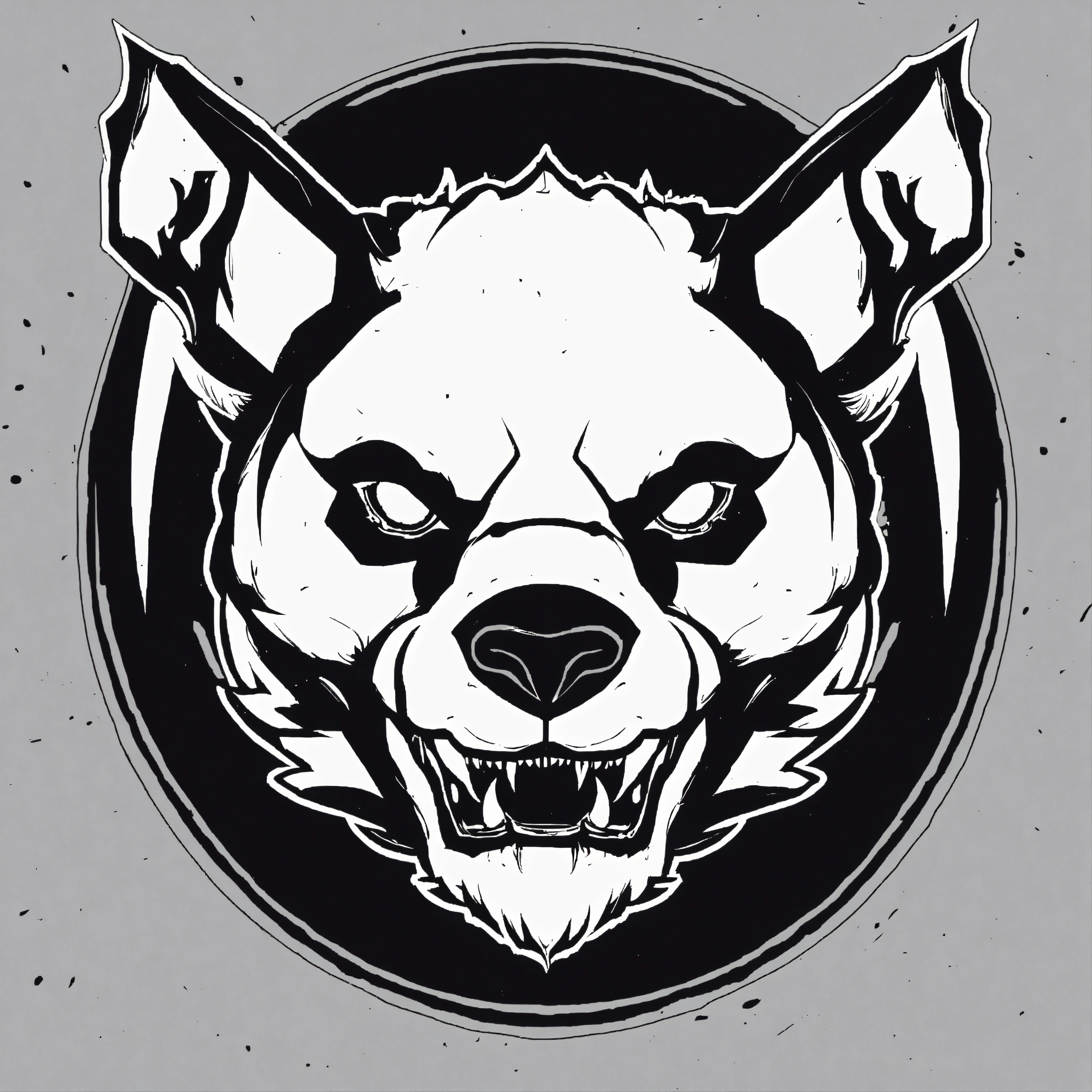 Lexica - Oni demon panda headshot, very simple, clipart, logo, black ...