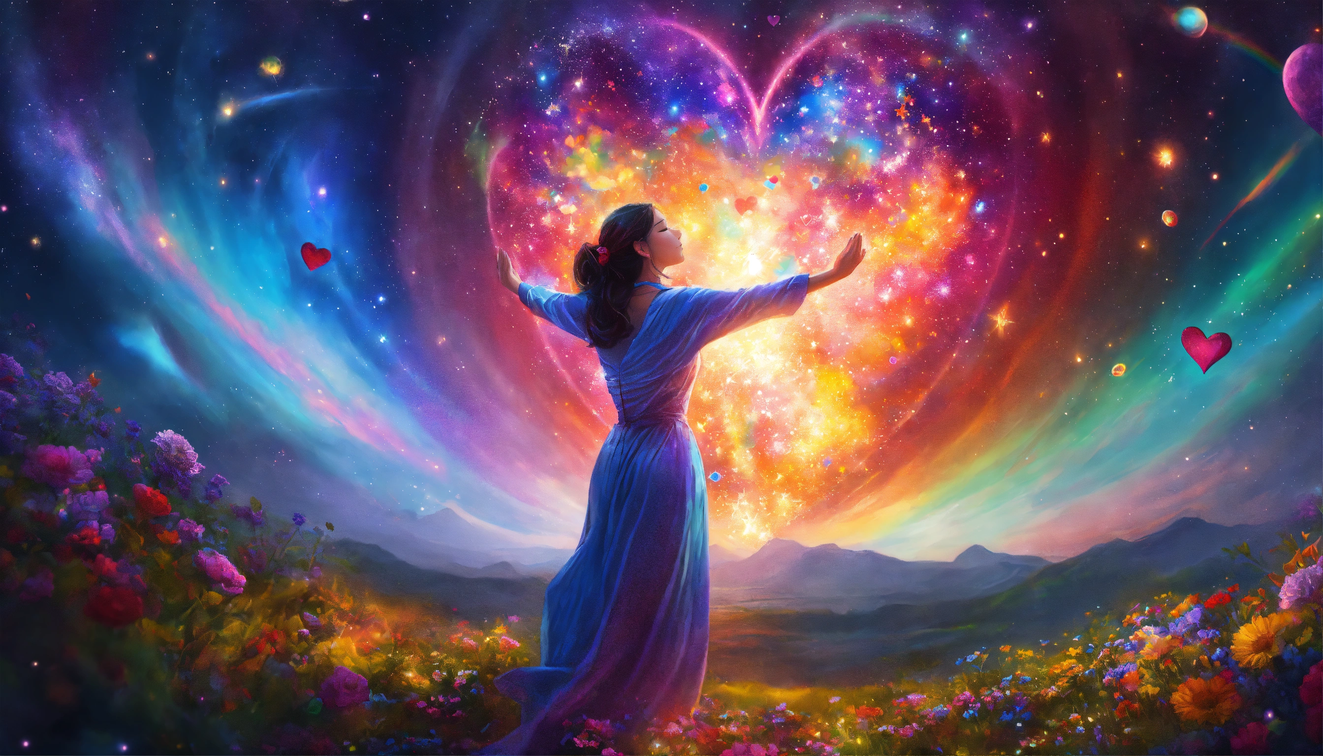 Lexica - Digital painting of a woman surrendering deep to love, love ...