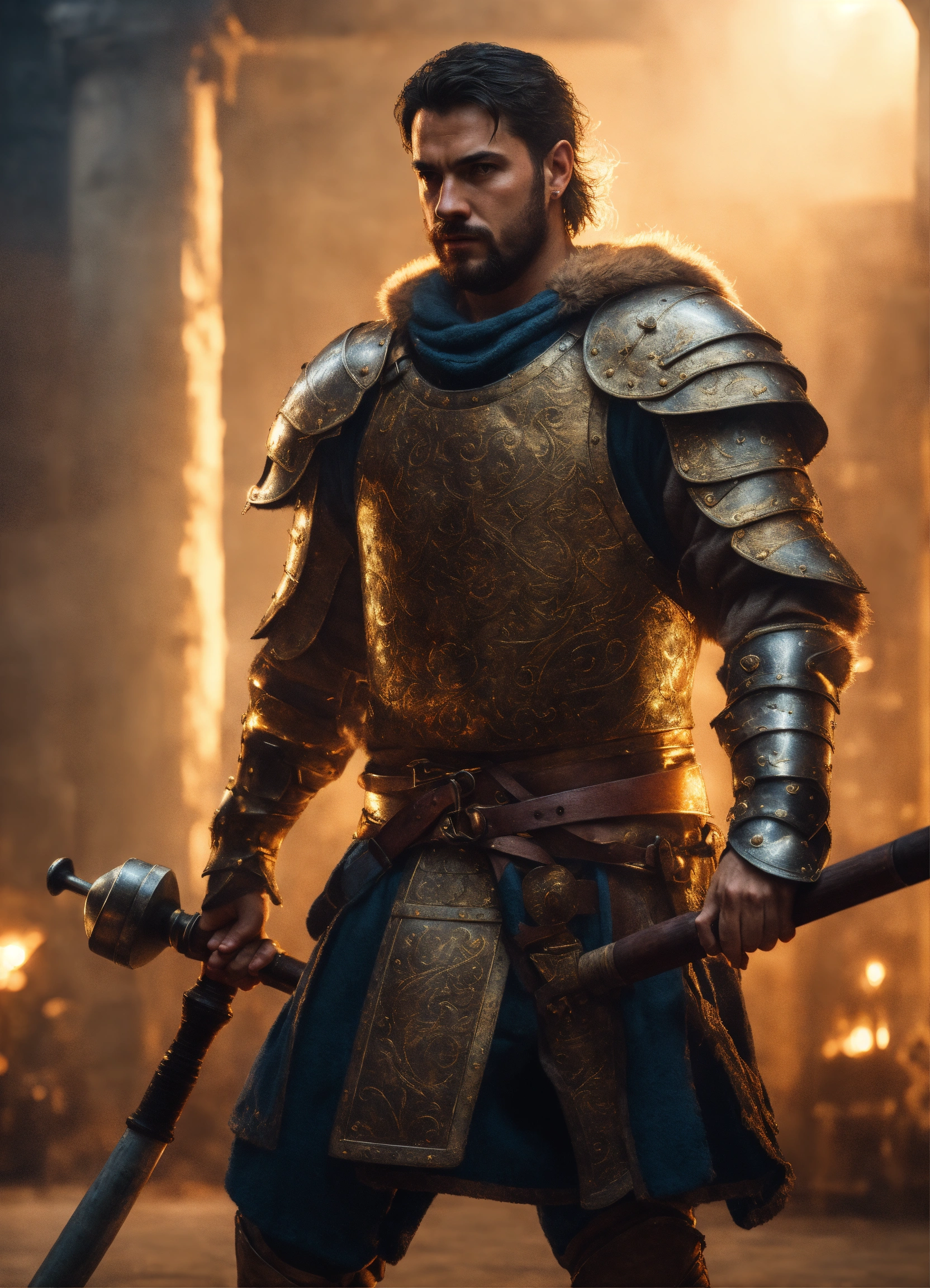 Lexica - A realistic full body portrait of a medieval Fighter with ...