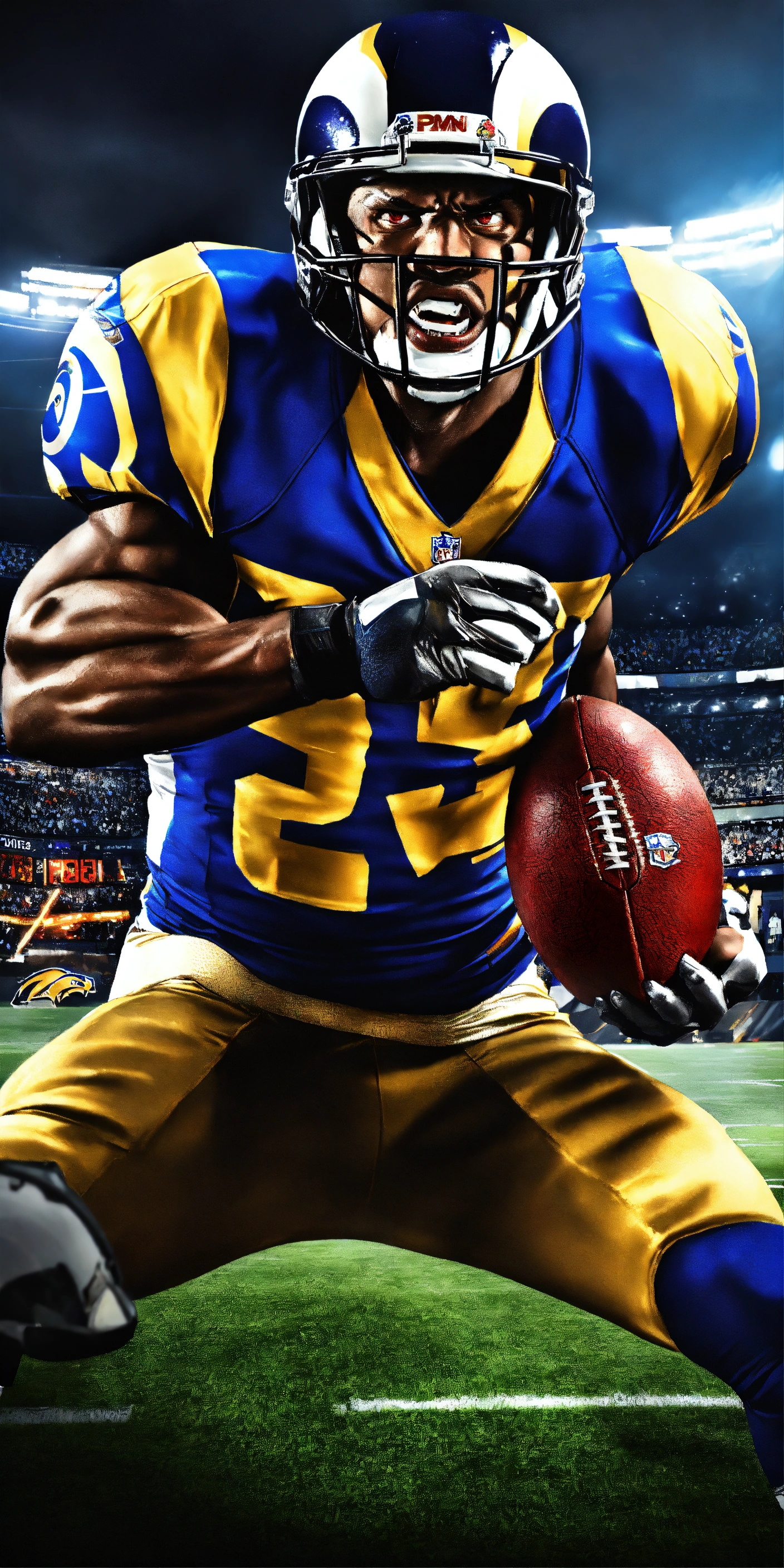 Lexica - High end aggressive nfl football player, photography, dramatic ...