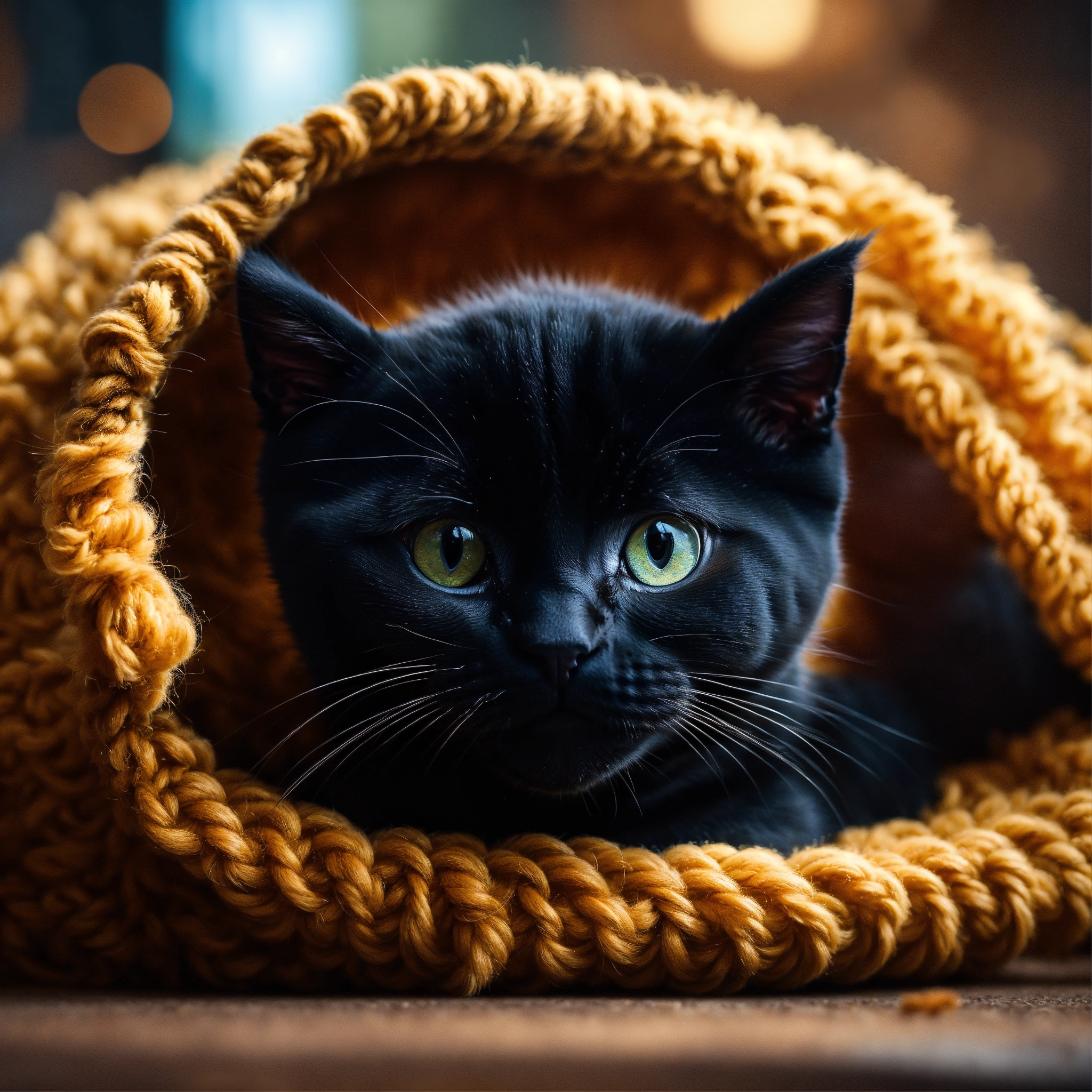 Lexica - "Epic shot of ultra detailed cute black baby cat in a ...