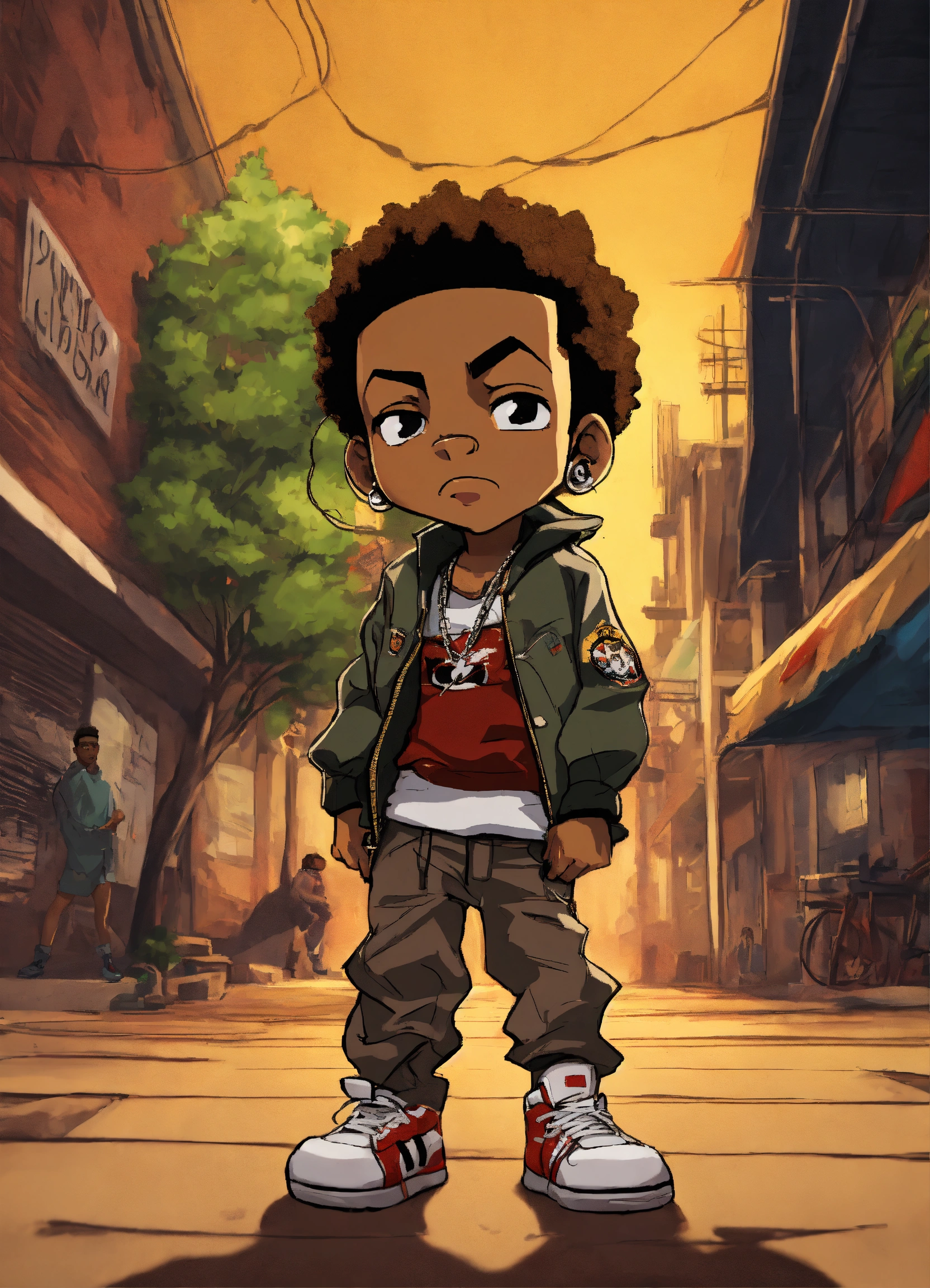 Lexica - Hip hop art style boondocks cartoon full body