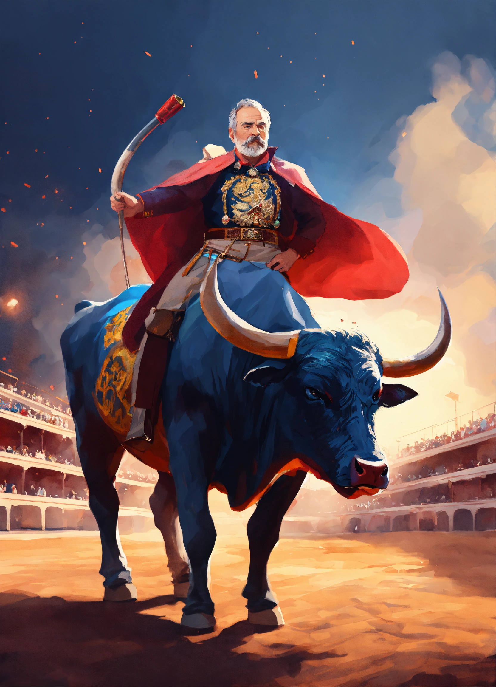 Lexica - Ernest Hemingway in a bullfight wearing a bullfighter cape ...