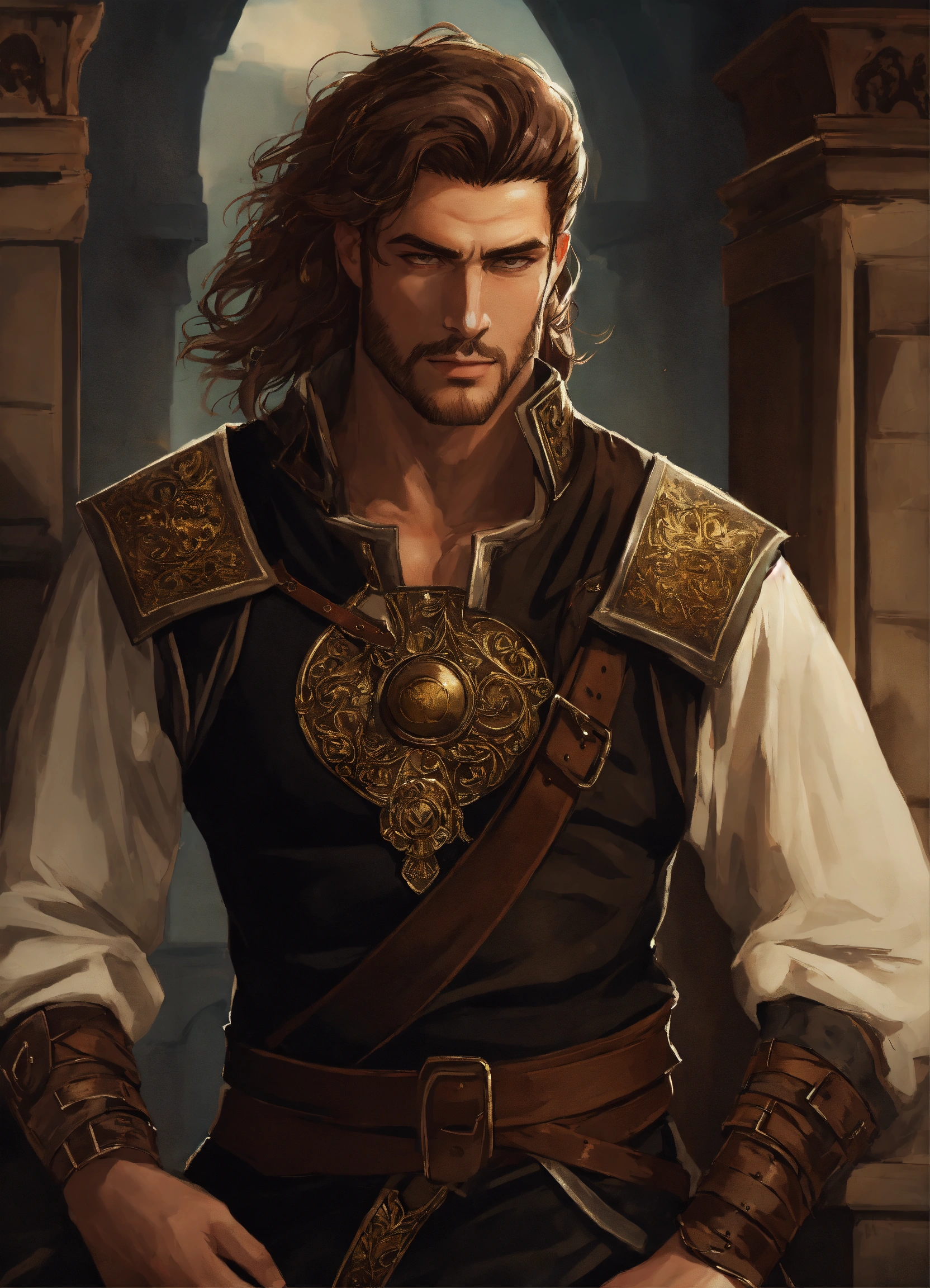 Lexica - Devious yet handsome warlord in a medieval setting in a black ...
