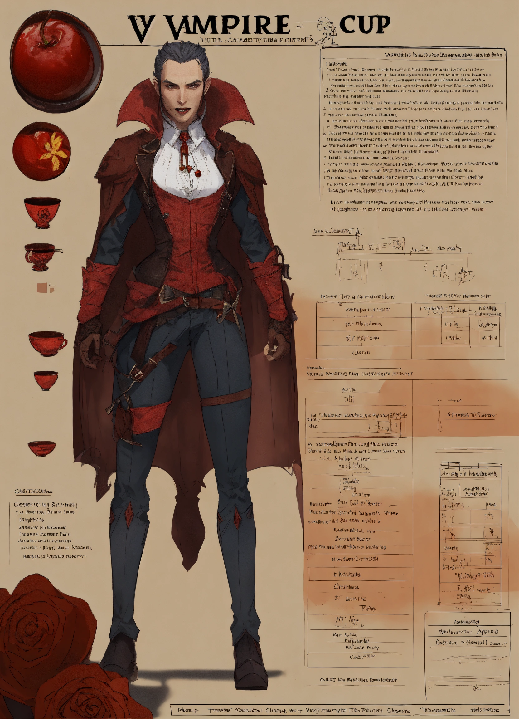 Lexica - Vampire cup, character sheet, character design, chart ...