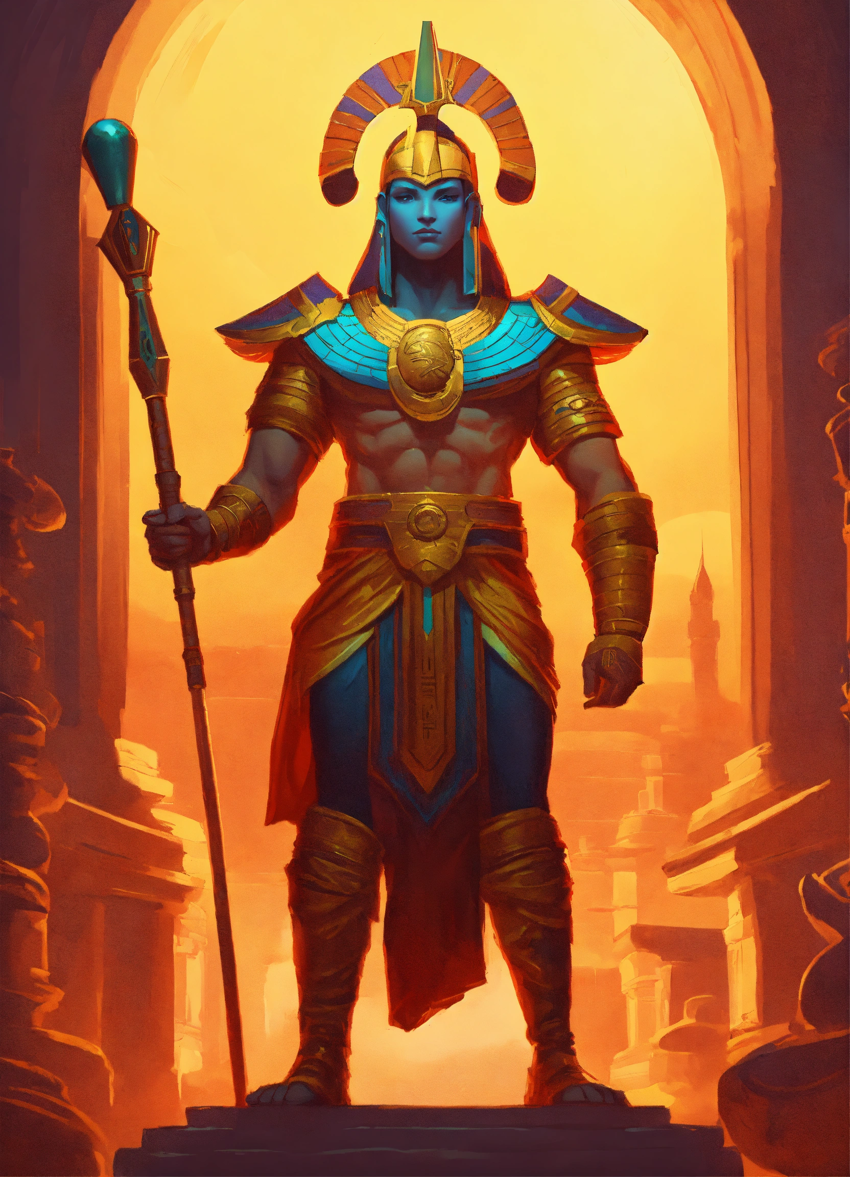 Lexica - Osiris, volumetric cartoon oil paint, 2D illustration style ...