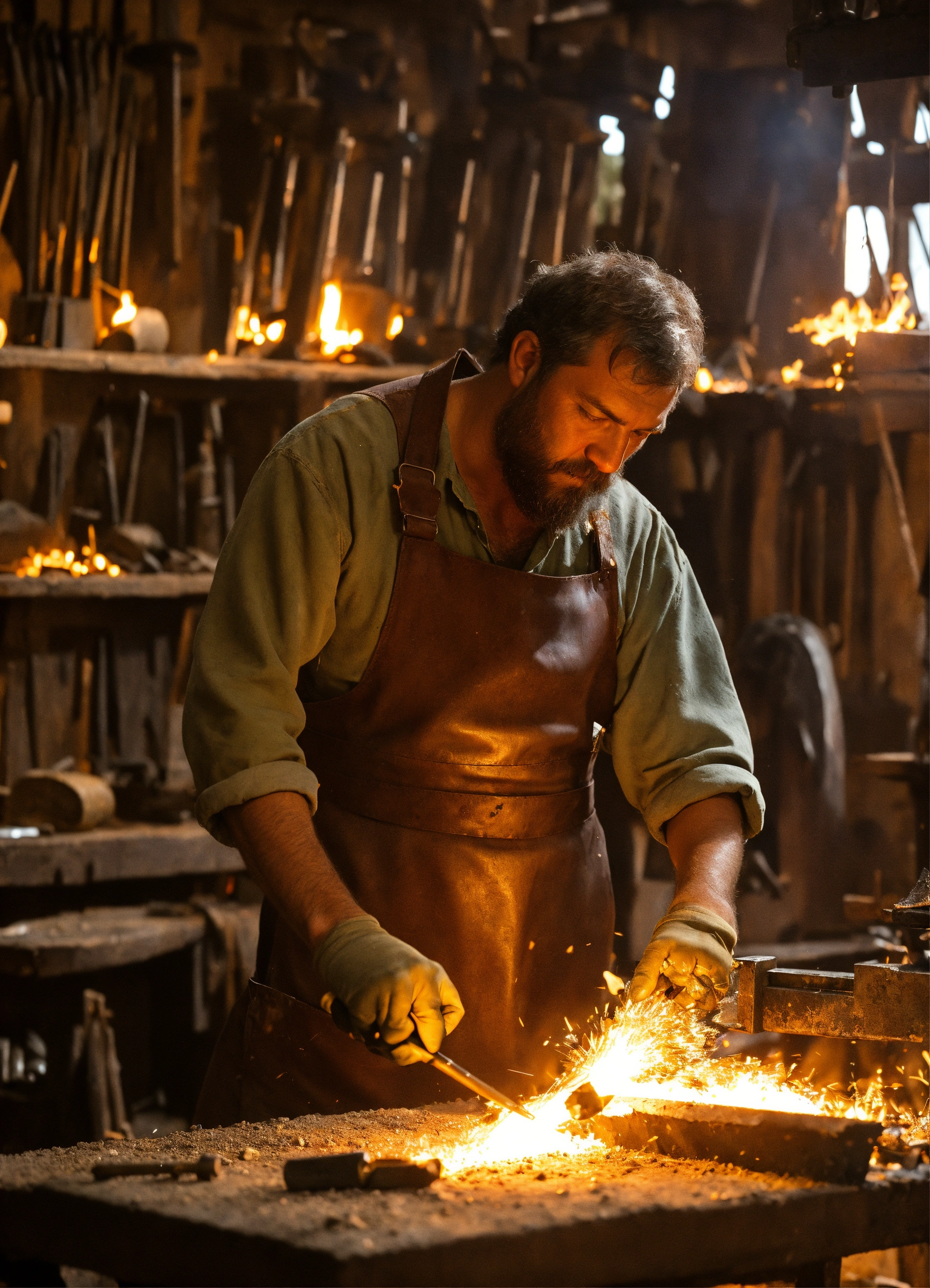 Lexica - Master Blacksmith, working on an epic weapon made from Crystal ...